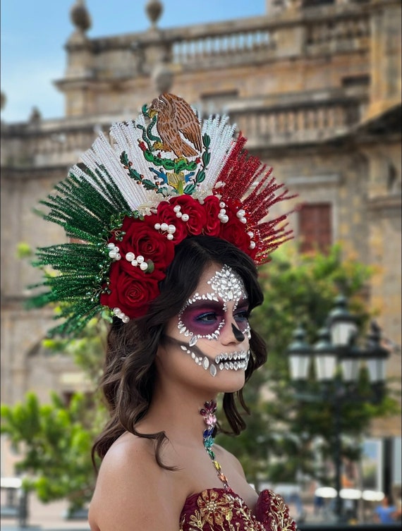 Mexico Crown Day of the Dead Crown Flower Headpiece Mexican - Etsy