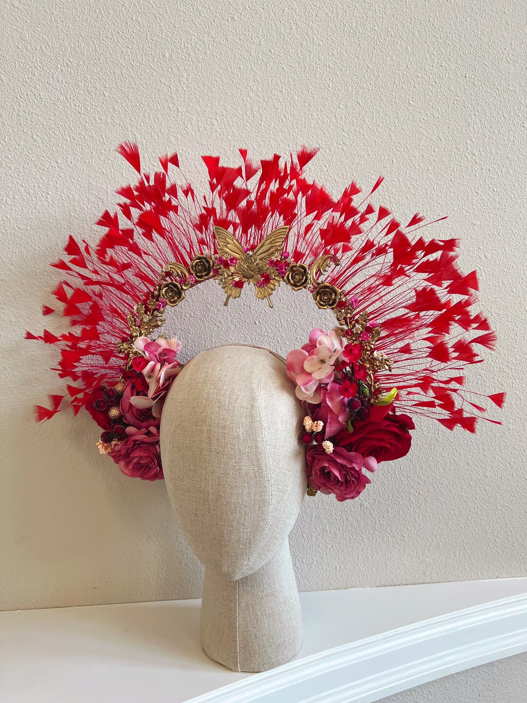 Day of the Dead Crown Flower Headpiece Mexican Flower Crown - Etsy