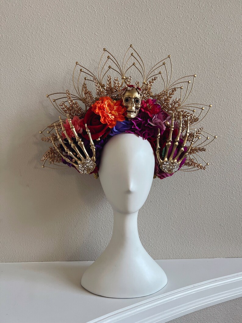 Day of the Dead Crown, Flower Headpiece, Mexican Flower Crown, Dia De ...
