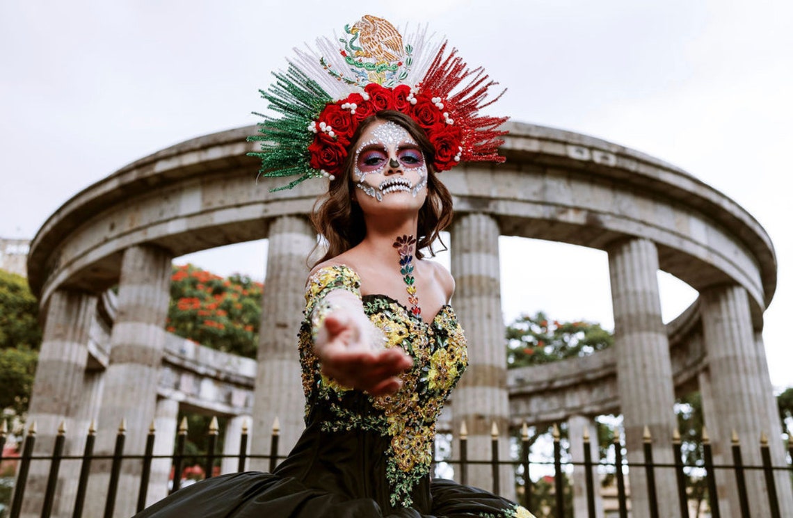 Mexico Crown, Day of the Dead Crown, Flower Headpiece, Mexican Flower ...