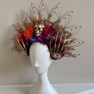 Day of the Dead Crown, Flower Headpiece, Mexican Flower Crown, Dia De ...