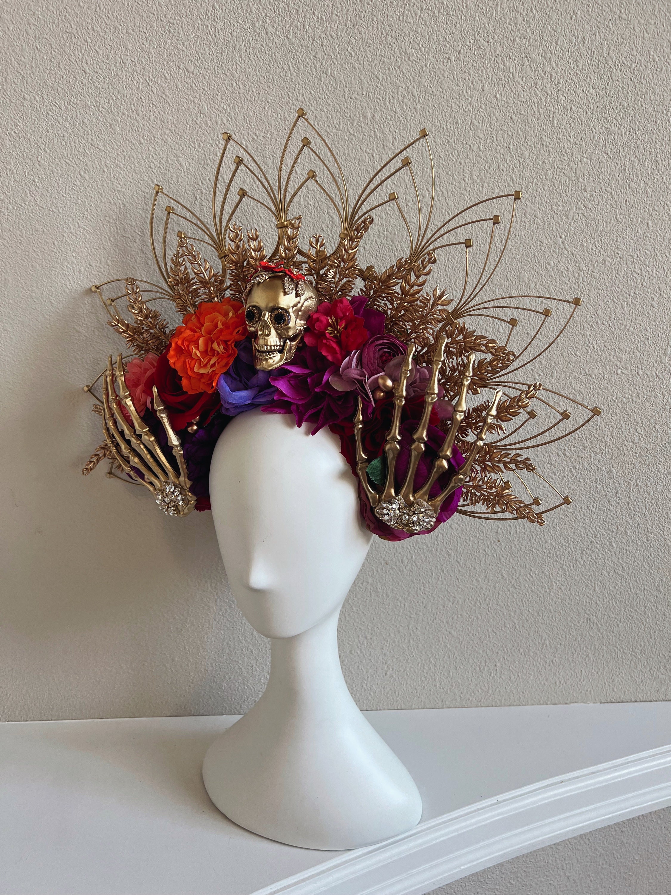 Day of the Dead Crown, Flower Headpiece, Mexican Flower Crown, Dia De ...