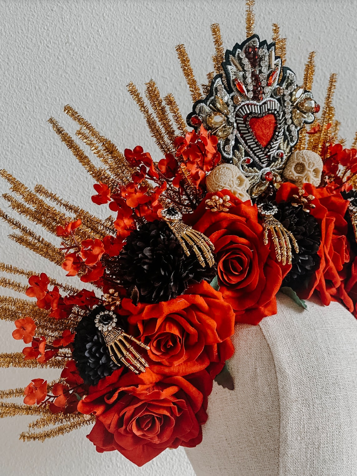 Day of the Dead Crown Flower Headpiece Mexican Flower Crown - Etsy