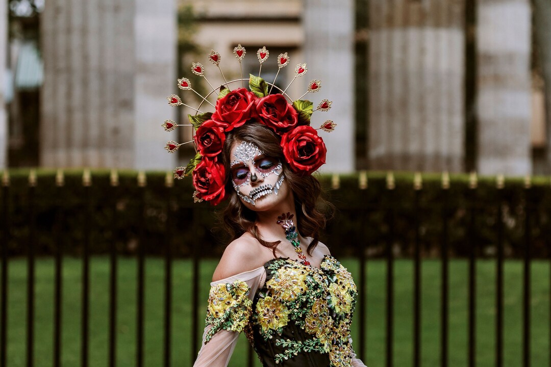 Day of the Dead Crown, Flower Headpiece, Mexican Flower Crown, Dia De ...