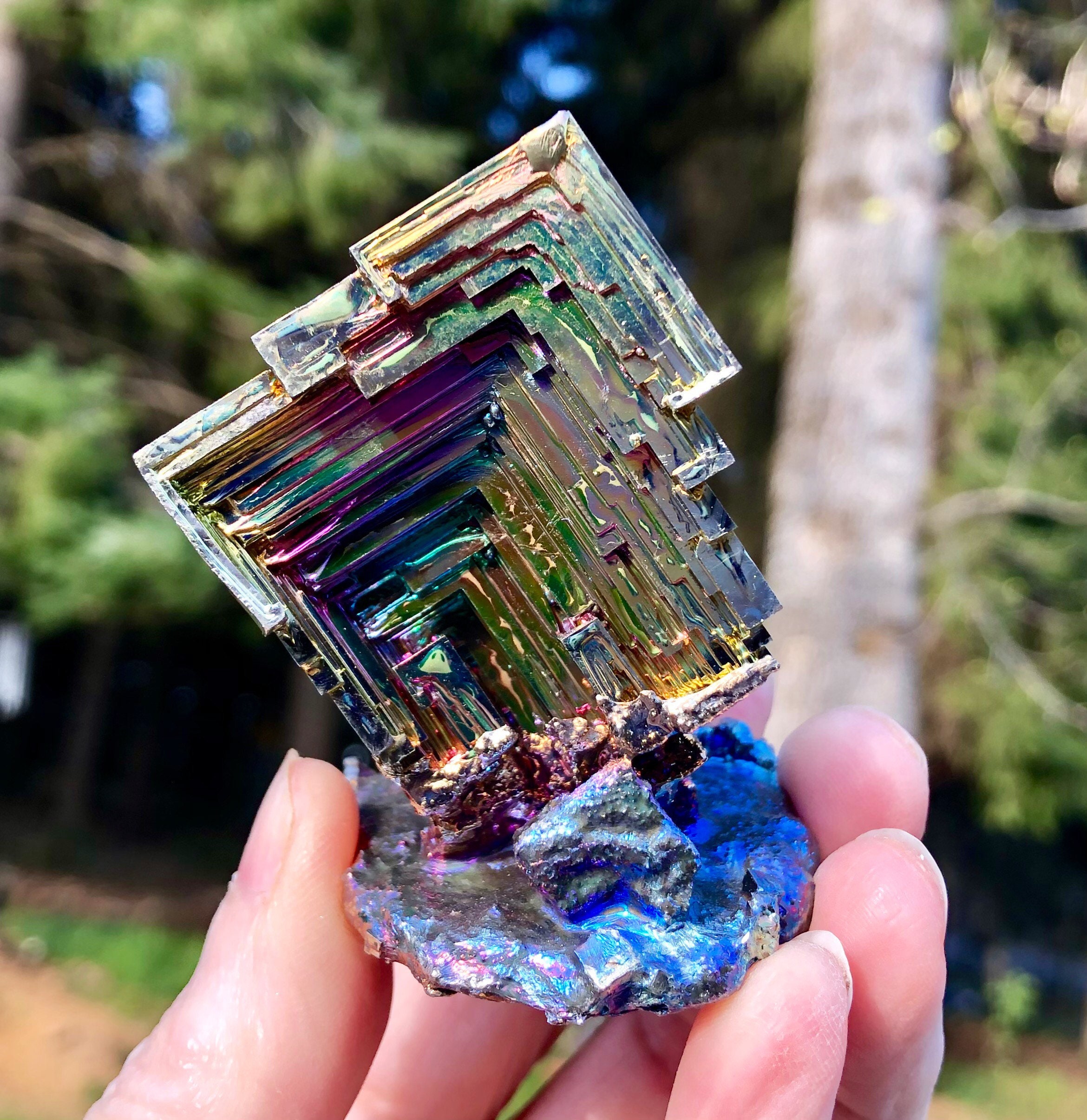 288g Standing Bismuth Crystal Cluster Mineral Display Specimen