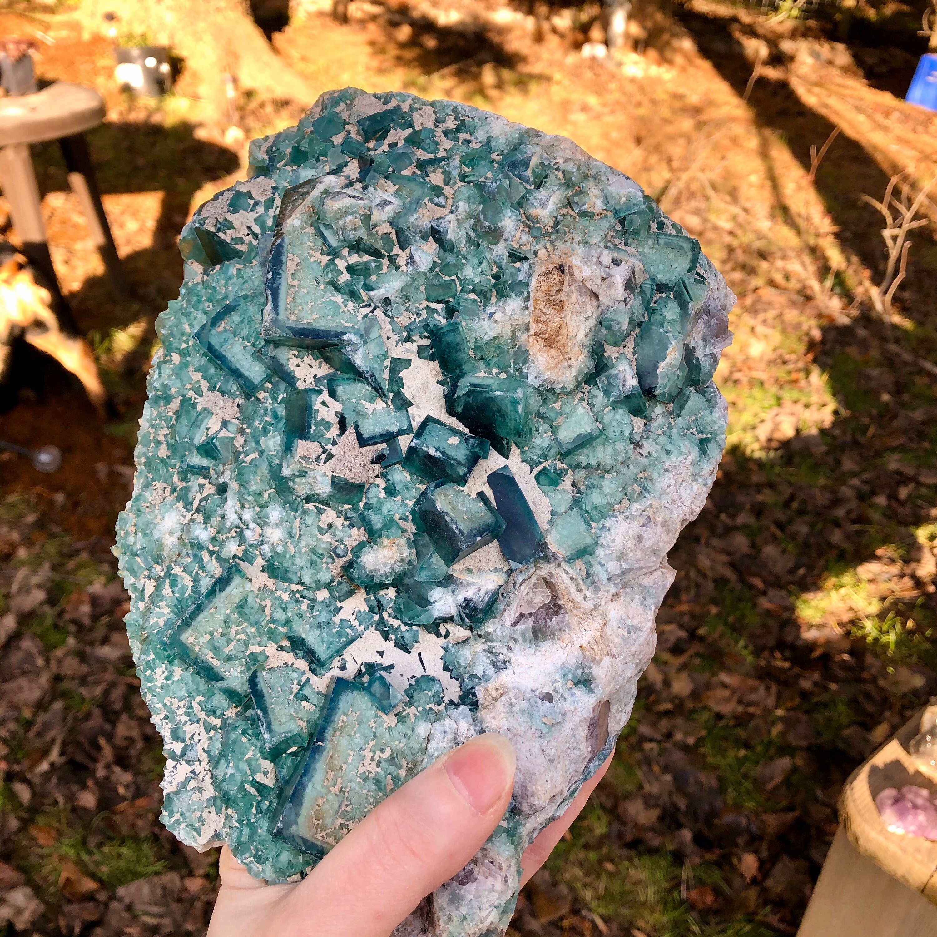 2586g LARGE Green Cubic Fluorite Crystal Cluster Specimen Plate on ...