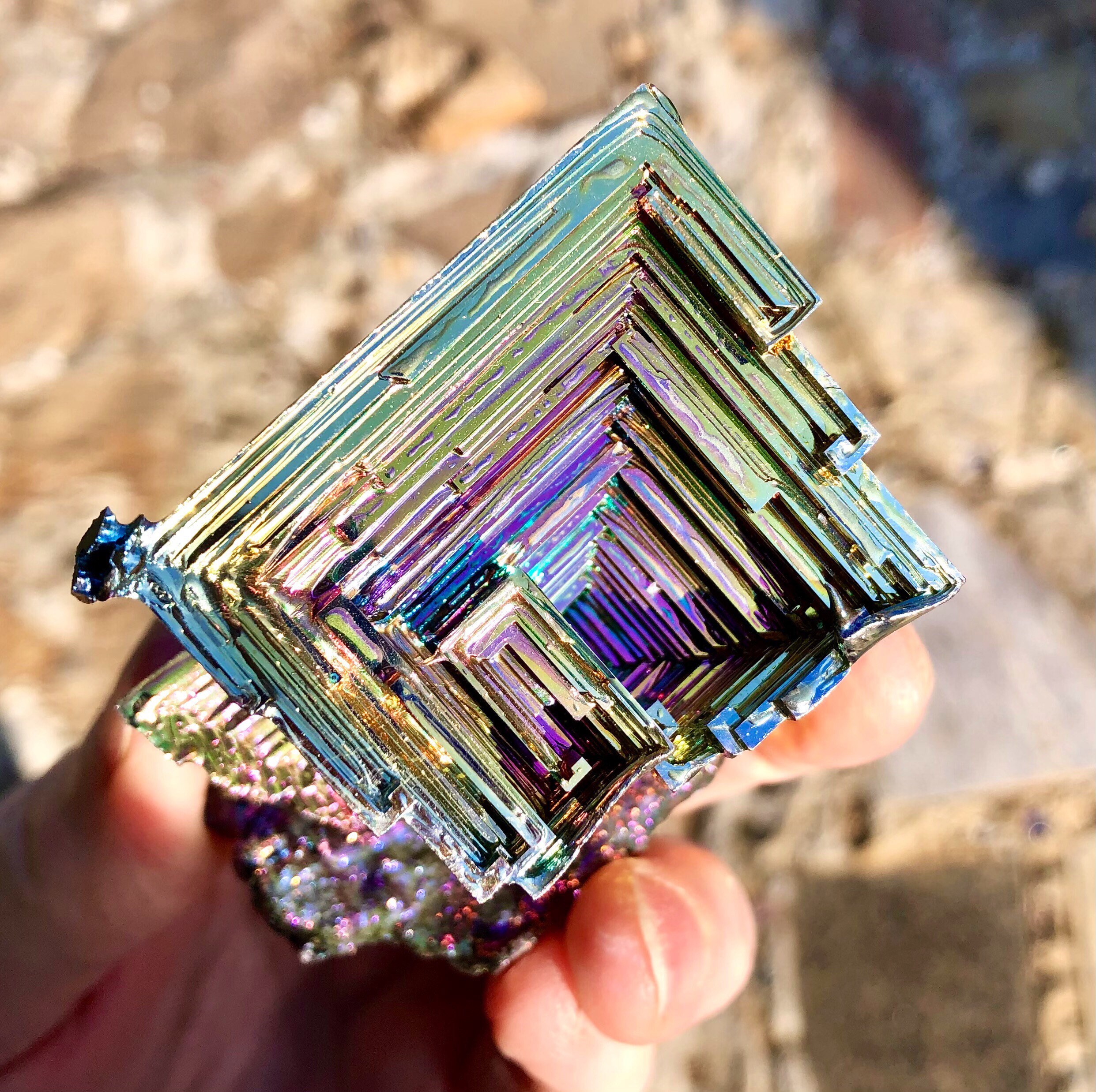 288g Standing Bismuth Crystal Cluster Mineral Display Specimen