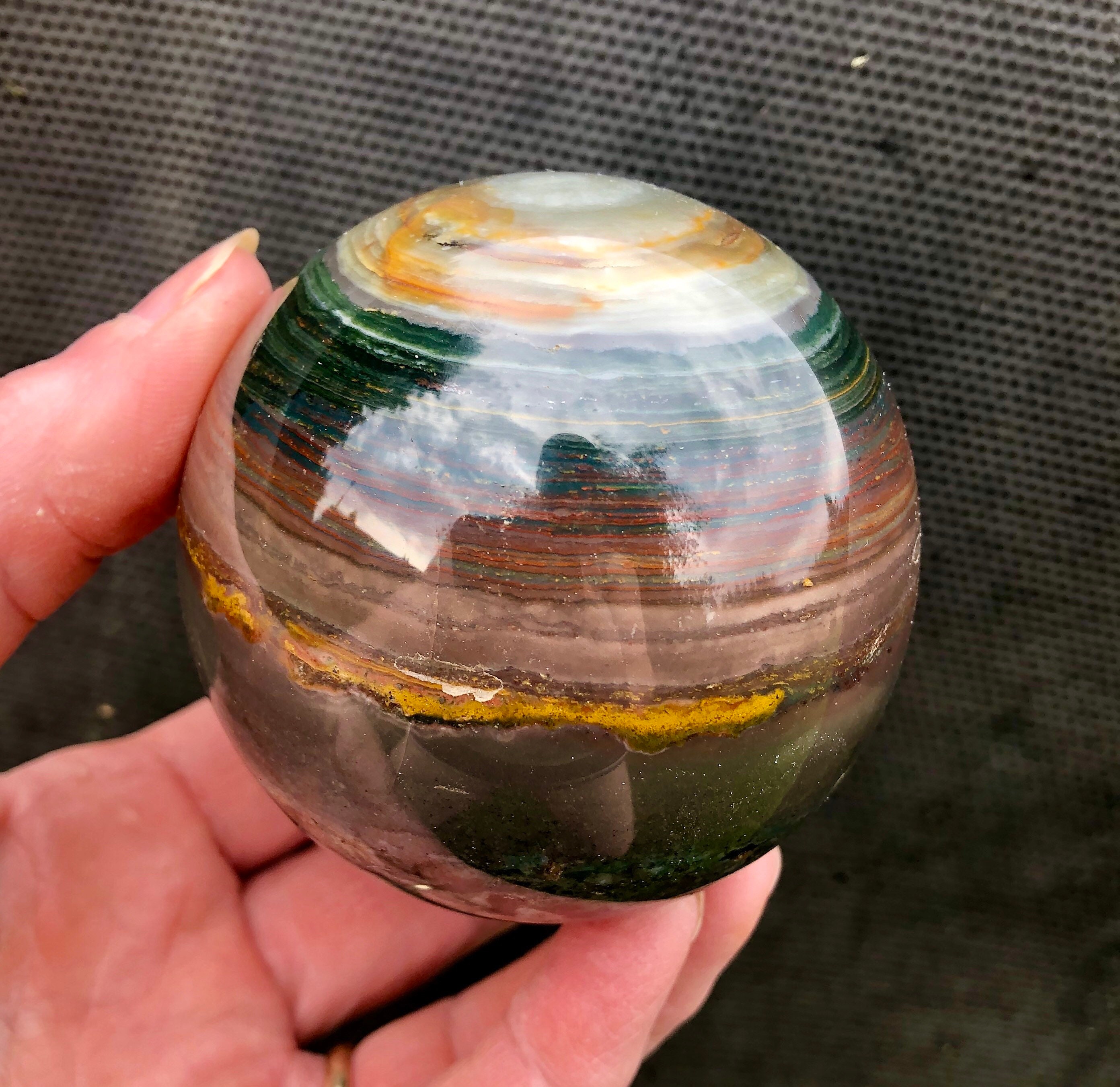 70mm Polychrome Jasper Sphere Orb Ball Mineral Display Specimen