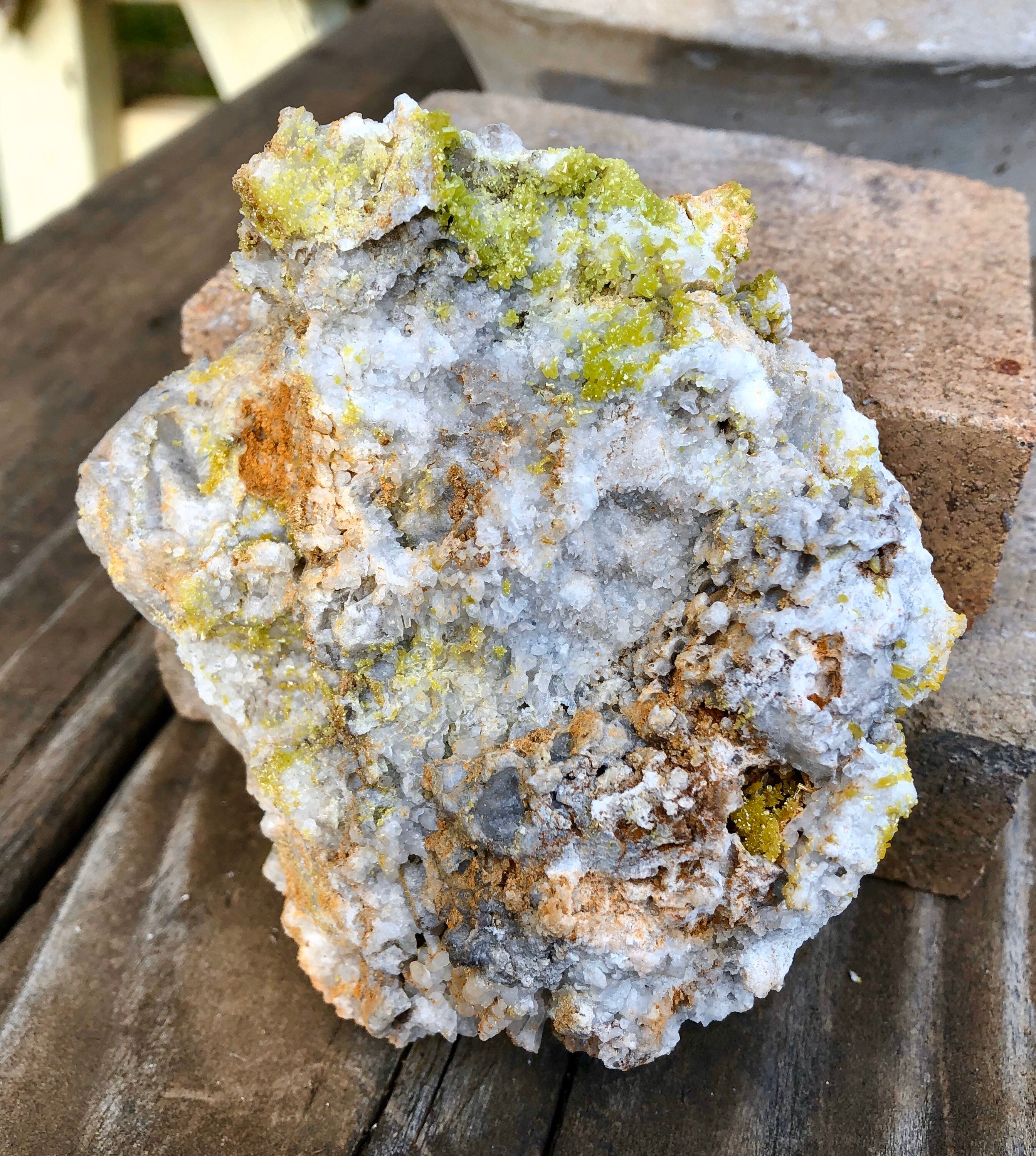 460g Chartreuse Pyromorphite Crystals On Quartz And Calcite Mineral ...