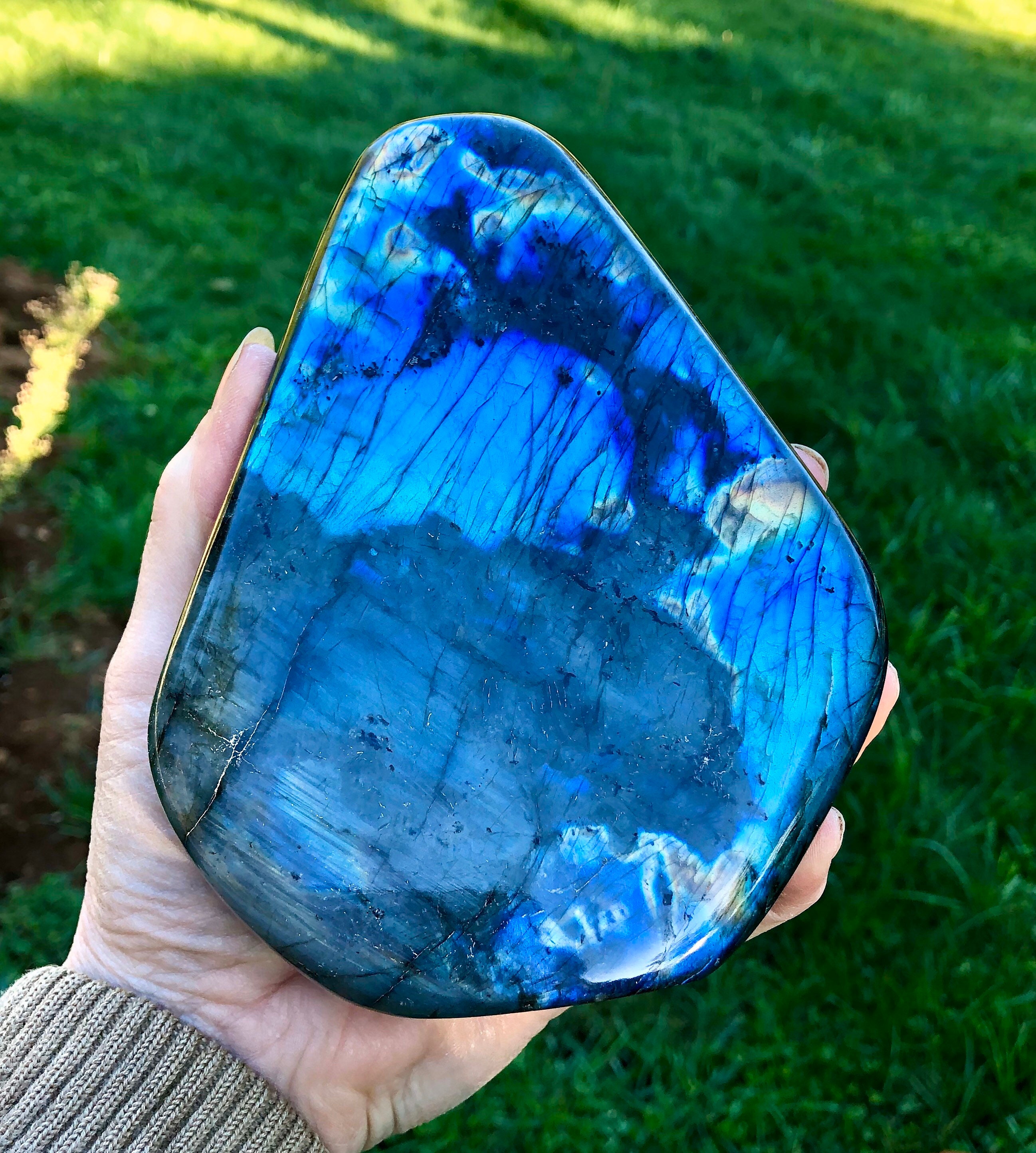 1362g Blue Flash Labradorite Spectralite Standing Polished Freeform ...