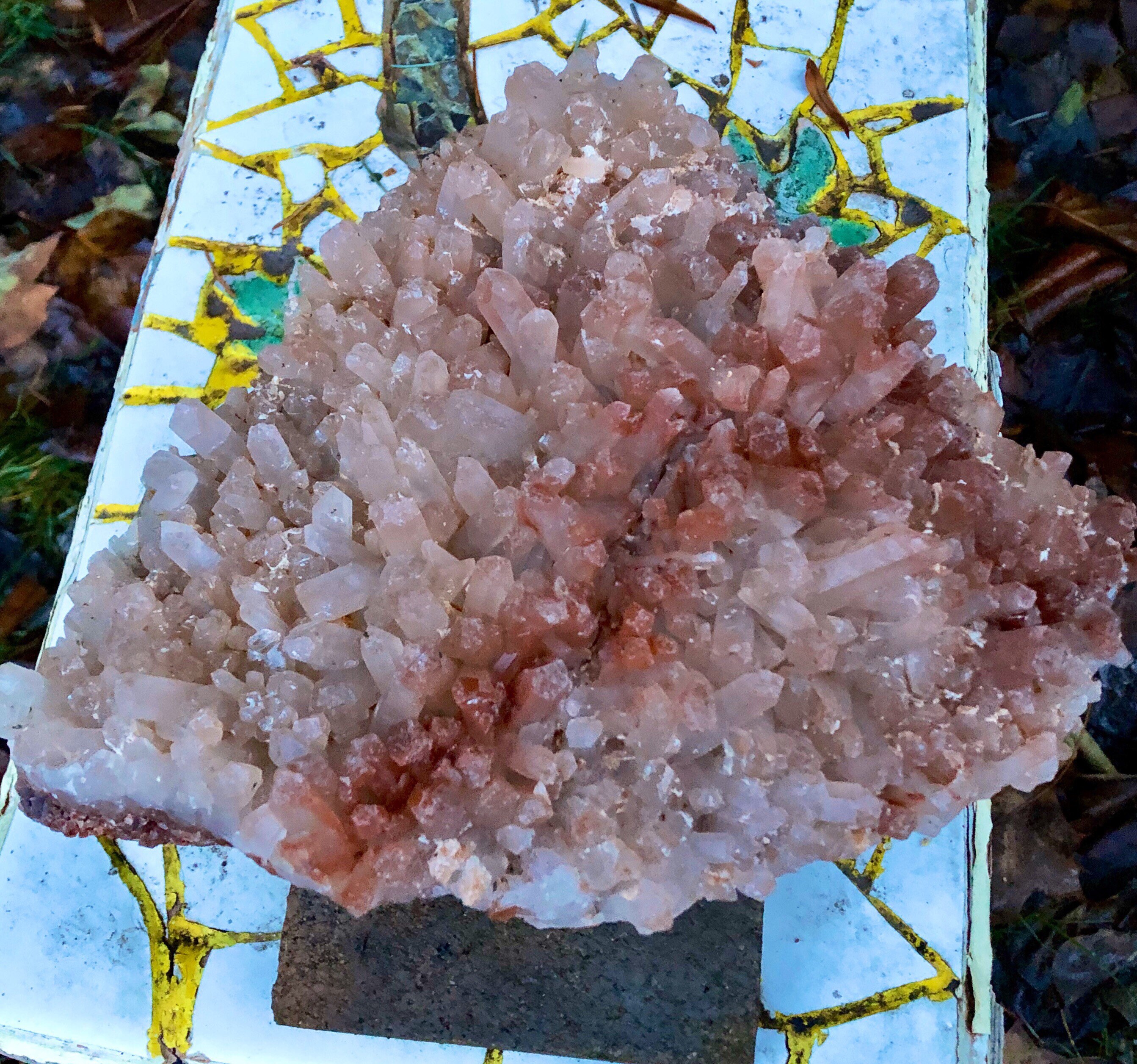 2758g XL Quartz Crystal Cluster Plate Display Specimen