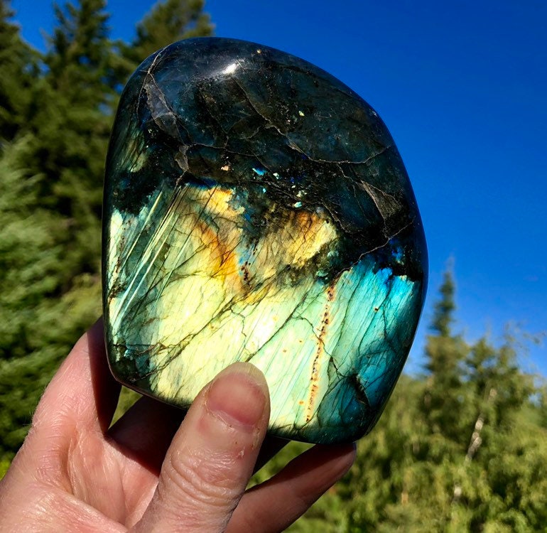 868g Spectralite Labradorite Polished Freeform Mineral Specimen