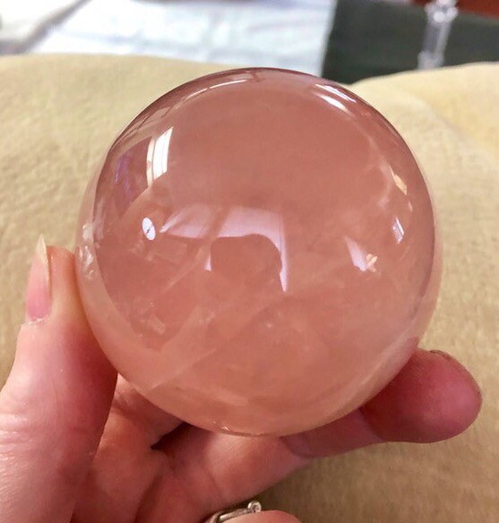 62mm Rose Quartz Pink Stone Sphere