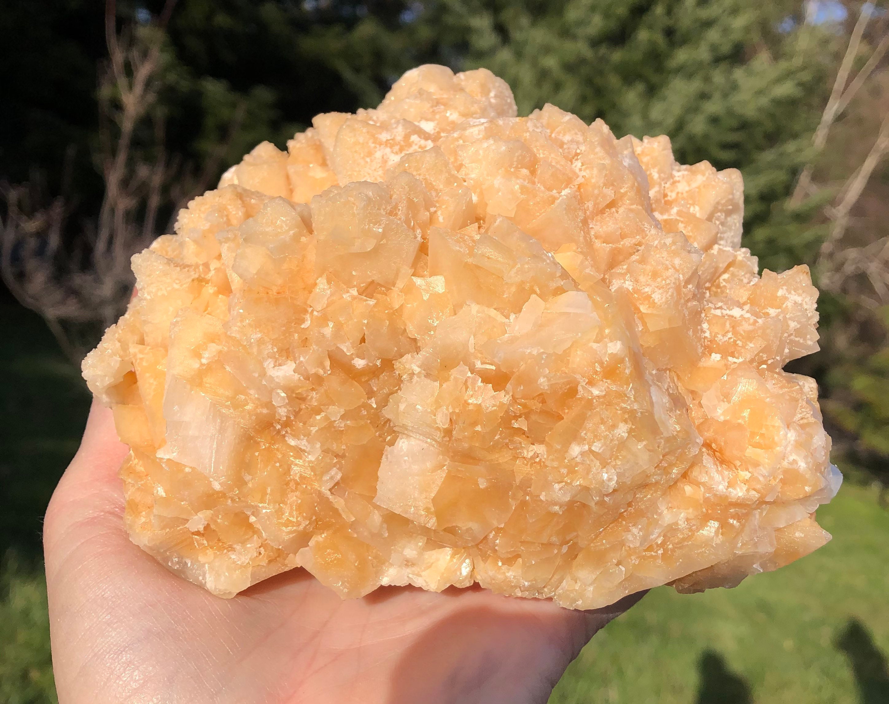 3.37 lb Pink Cubic Calcite Crystal Cluster Mineral Display Specimen