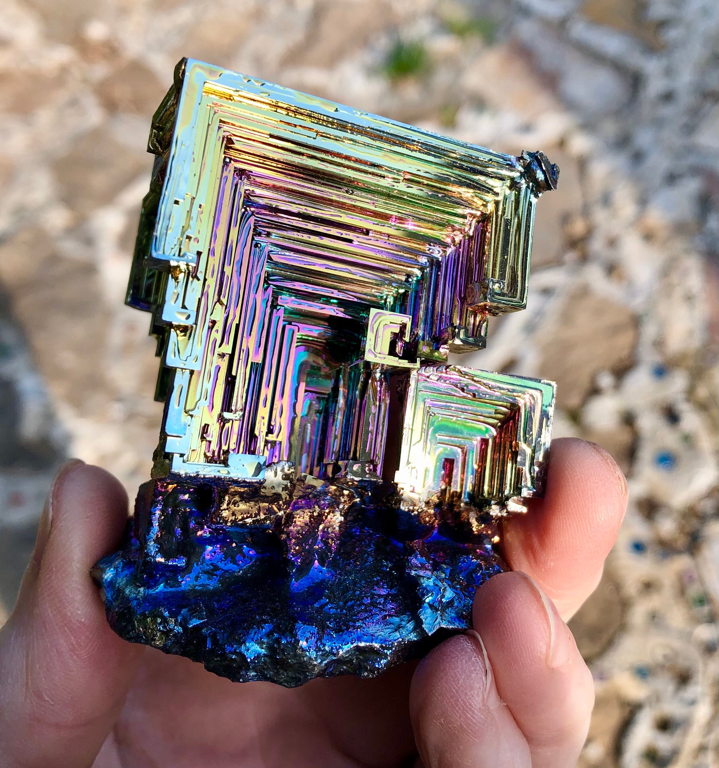 288g Standing Bismuth Crystal Cluster Mineral Display Specimen