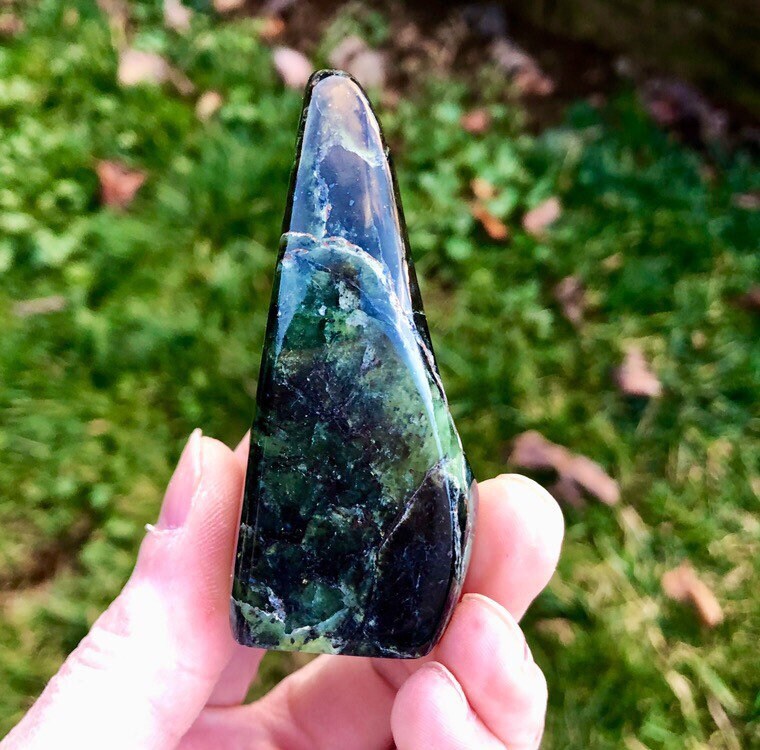 2 pc Jade specimens Jade Pyramid and Jade Freeform Canada Jade nice ...