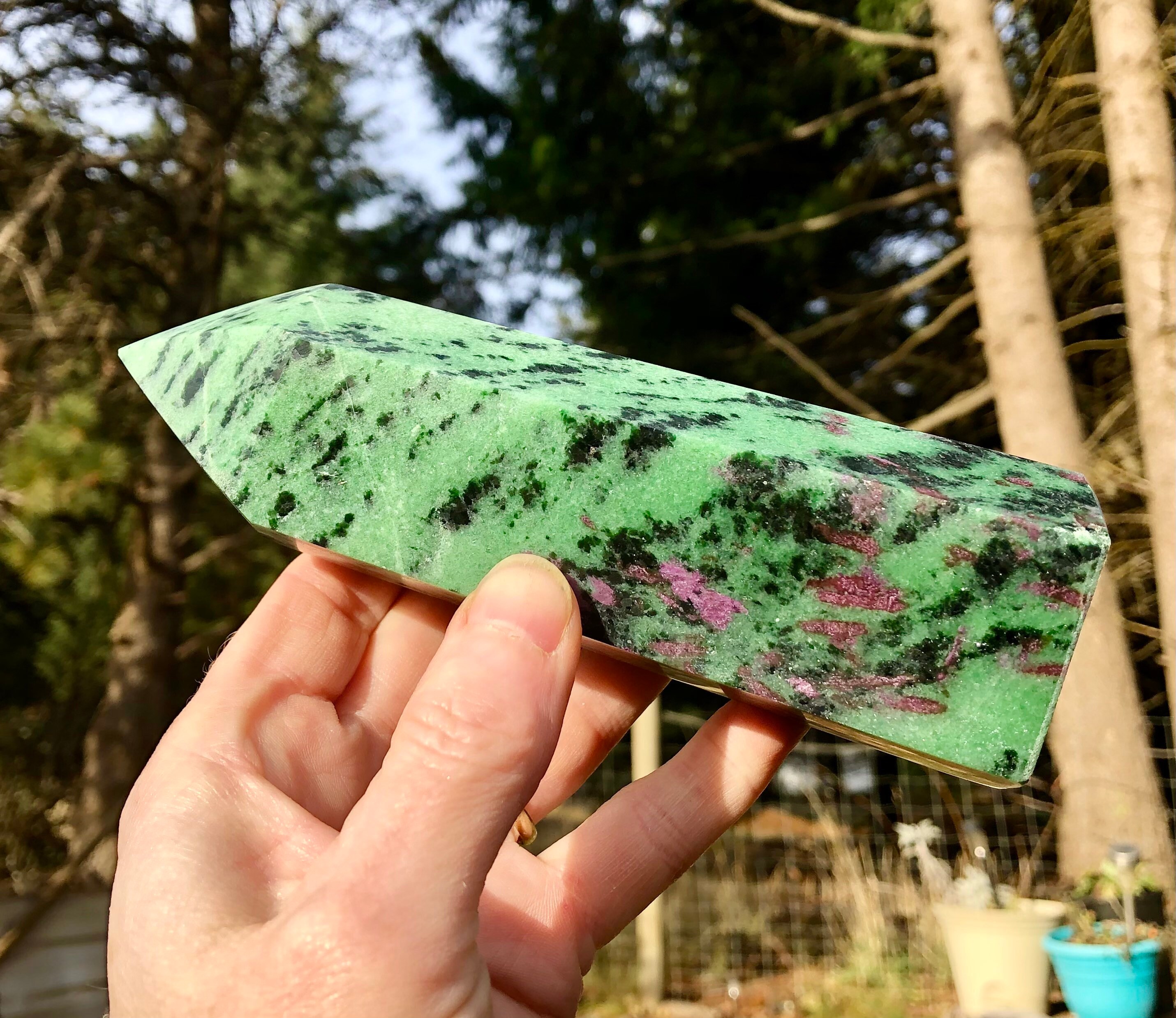 746g Ruby Zoisite Obelisk Pillar Tower Point Wand Column Mineral ...