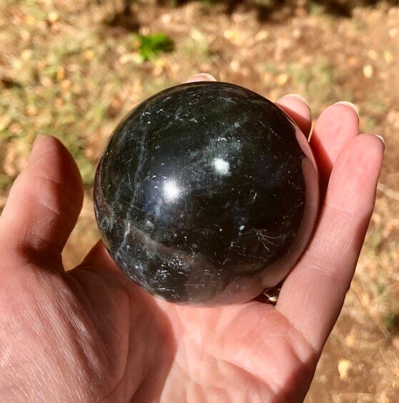 64mm Jade Sphere all natural Canadian Green Jade