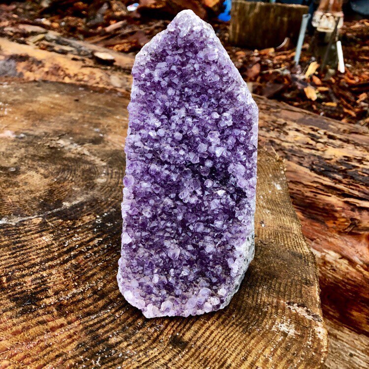 Tall Amethyst Geode Crystal Cluster Specimen