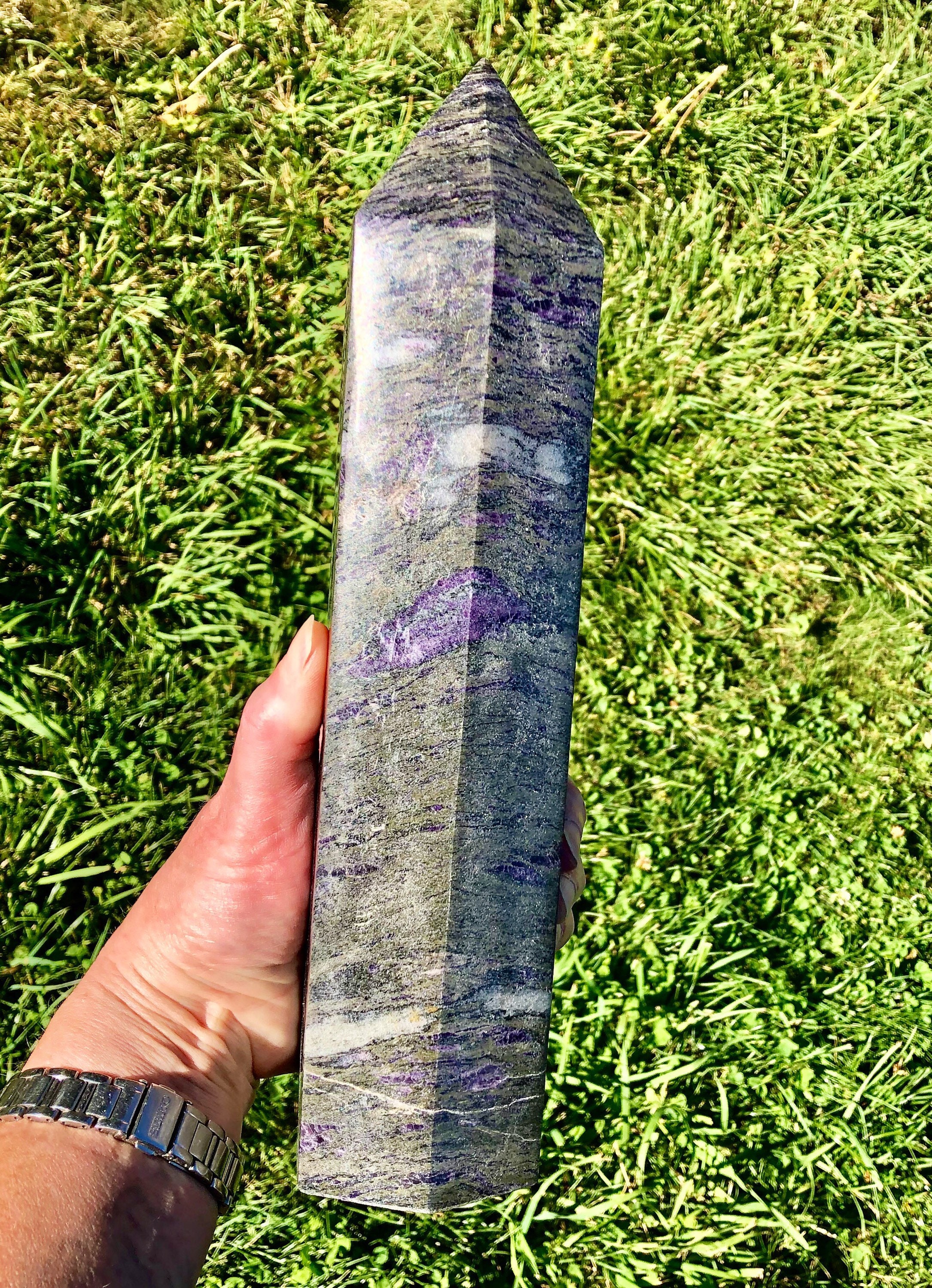 2618g Large Purple Dragon Shard Charoite Obelisk Pillar Tower Point ...