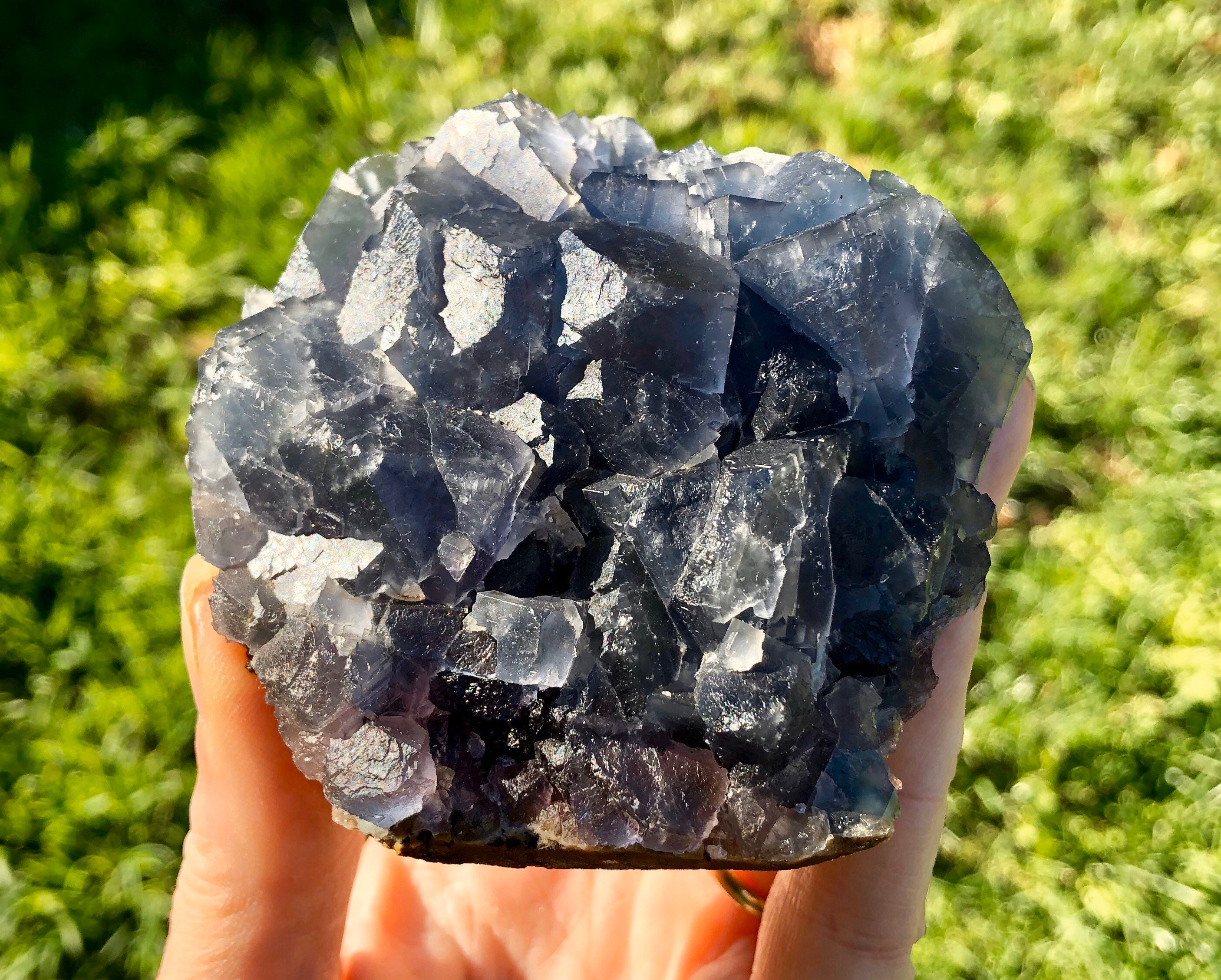 348g Blue Cubic Tetrahedron Fluorite Crystal Cluster Mineral Specimen ...