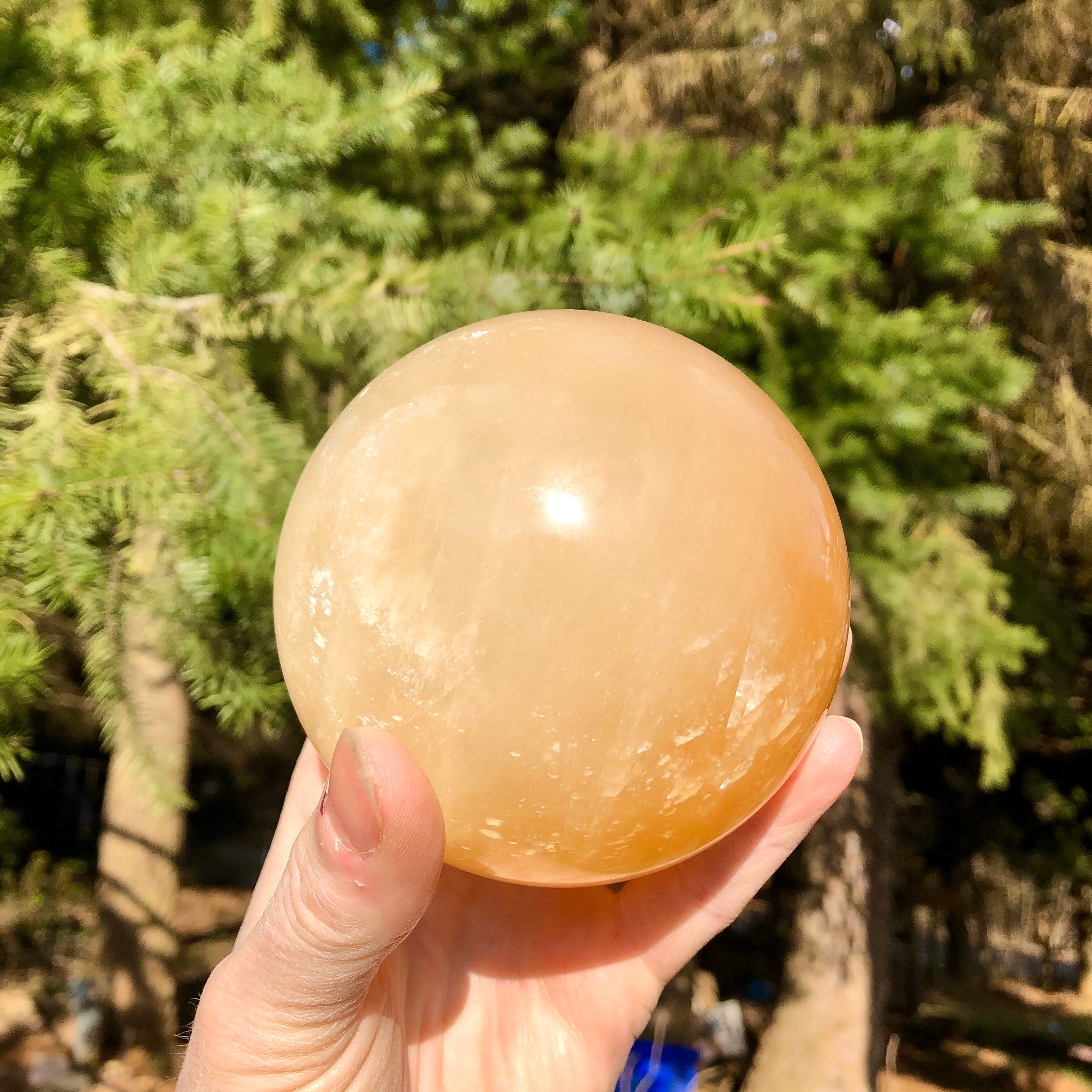 87mm Large Yellow Citrine Sphere Orb Ball Marble Mineral Display Specimen