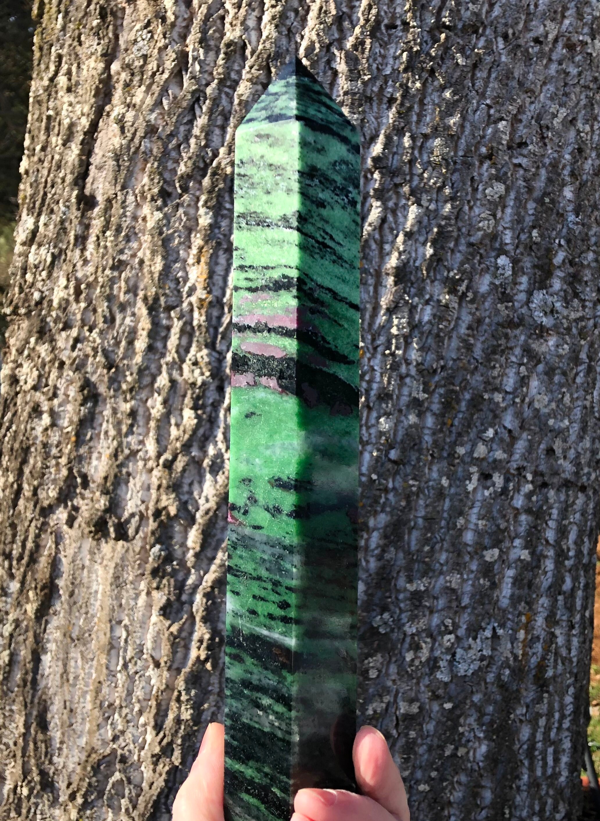 SOLD to Debra 2.56 lb Ruby Zoisite Obelisk Pillar Tower Point Wand ...
