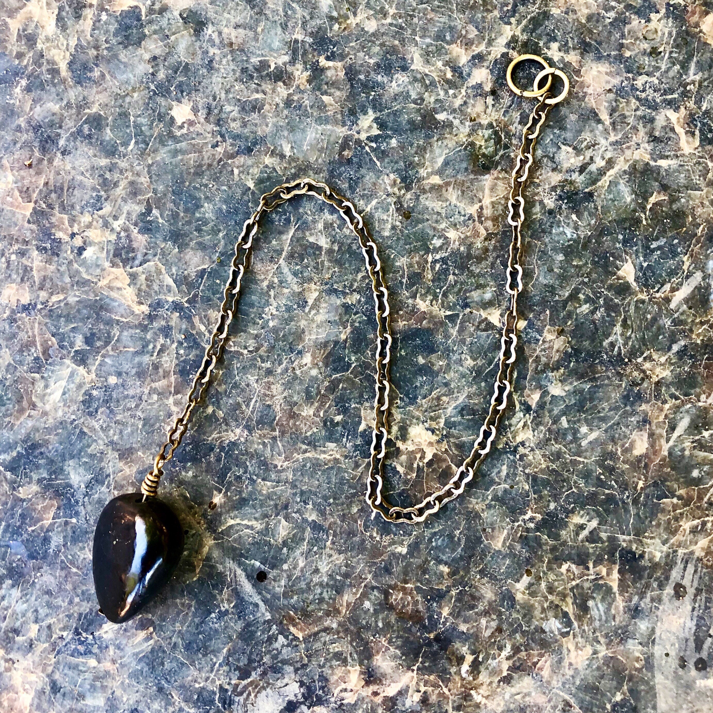 Pendulum with Shungite and Brass Chain for Divine Guidance and Reiki ...