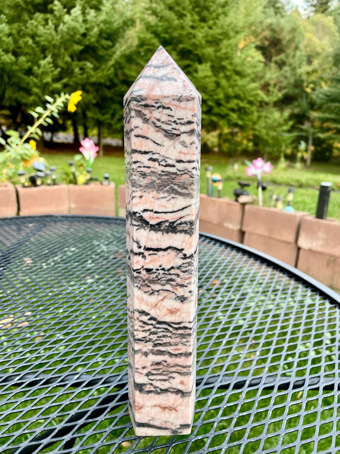 4.14 Lbs Pink Zebrastone Obelisk Pillar Tower Point Wand Column ...