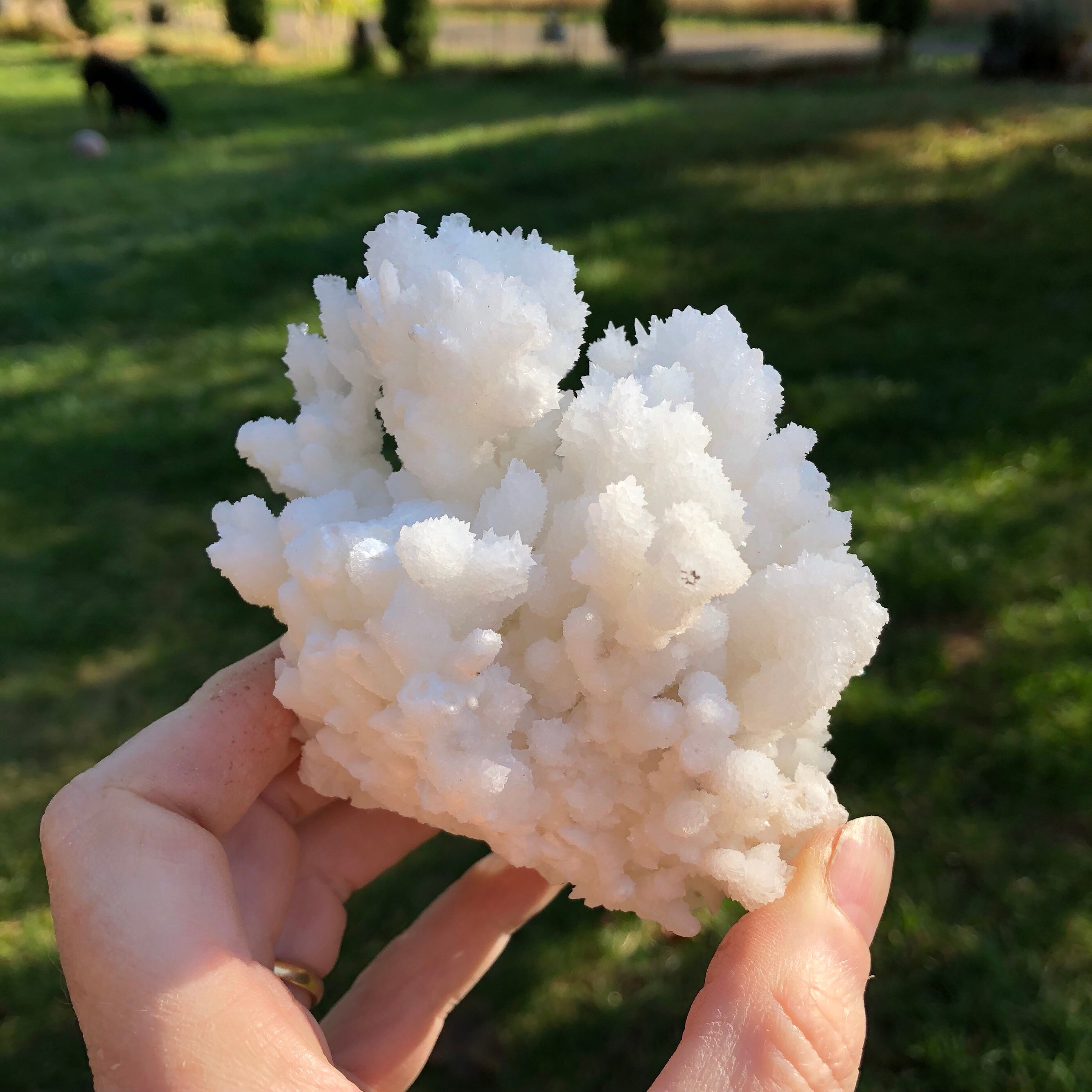 White Cave Crystal Stalactic Chalcedony Specimen