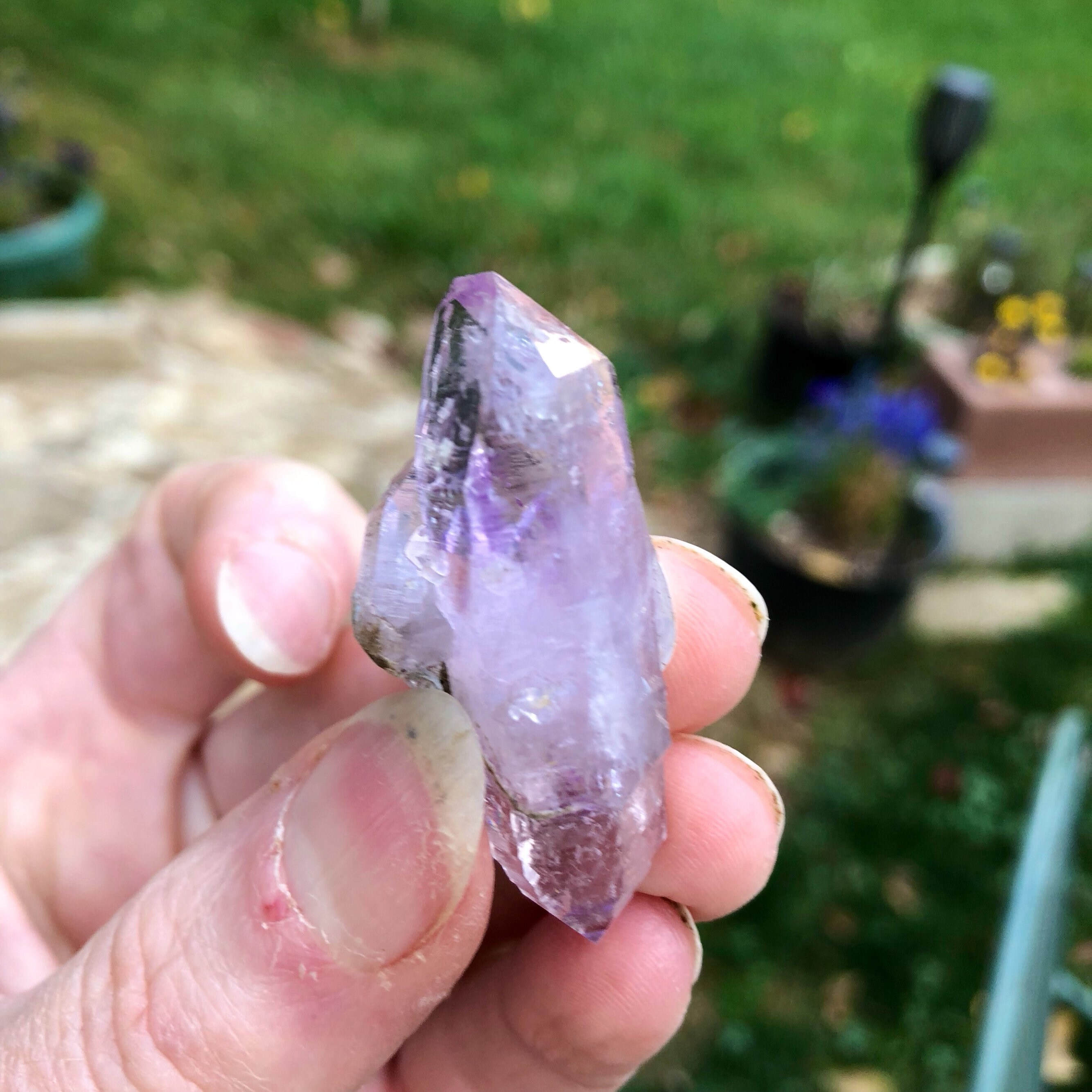 Double Terminated Vera Cruz Ancestral Amethyst Crystal with passenger ...