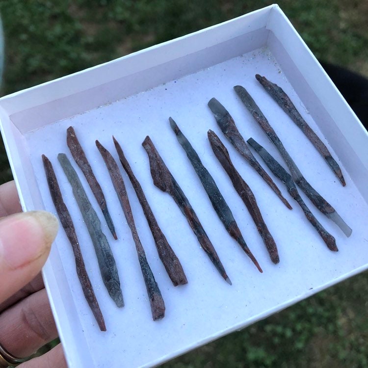 12 Obsidian Needles naturally formed very sharp Obsidian Specimens
