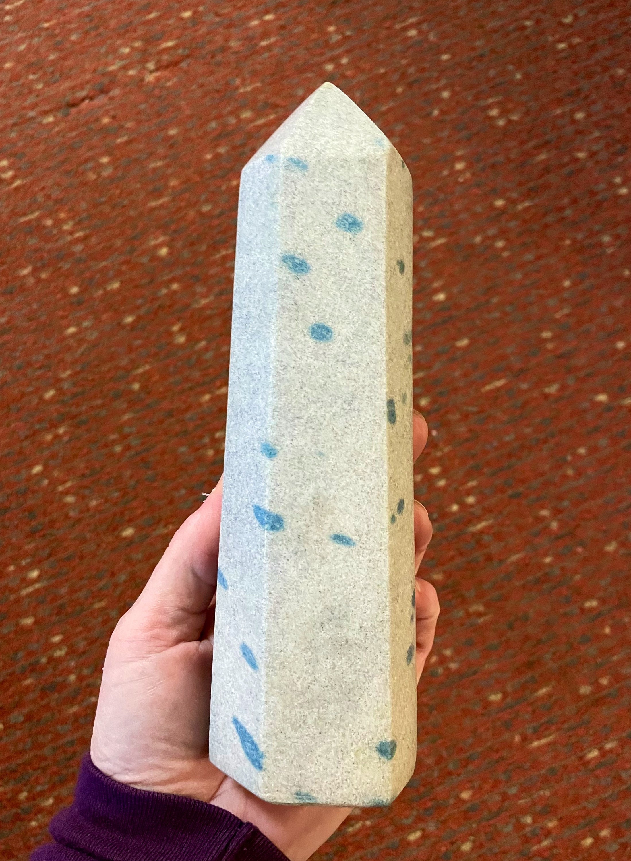 2.1 lb K2 Stone Azurite And Granite Obelisk Pillar Tower Point Wand ...