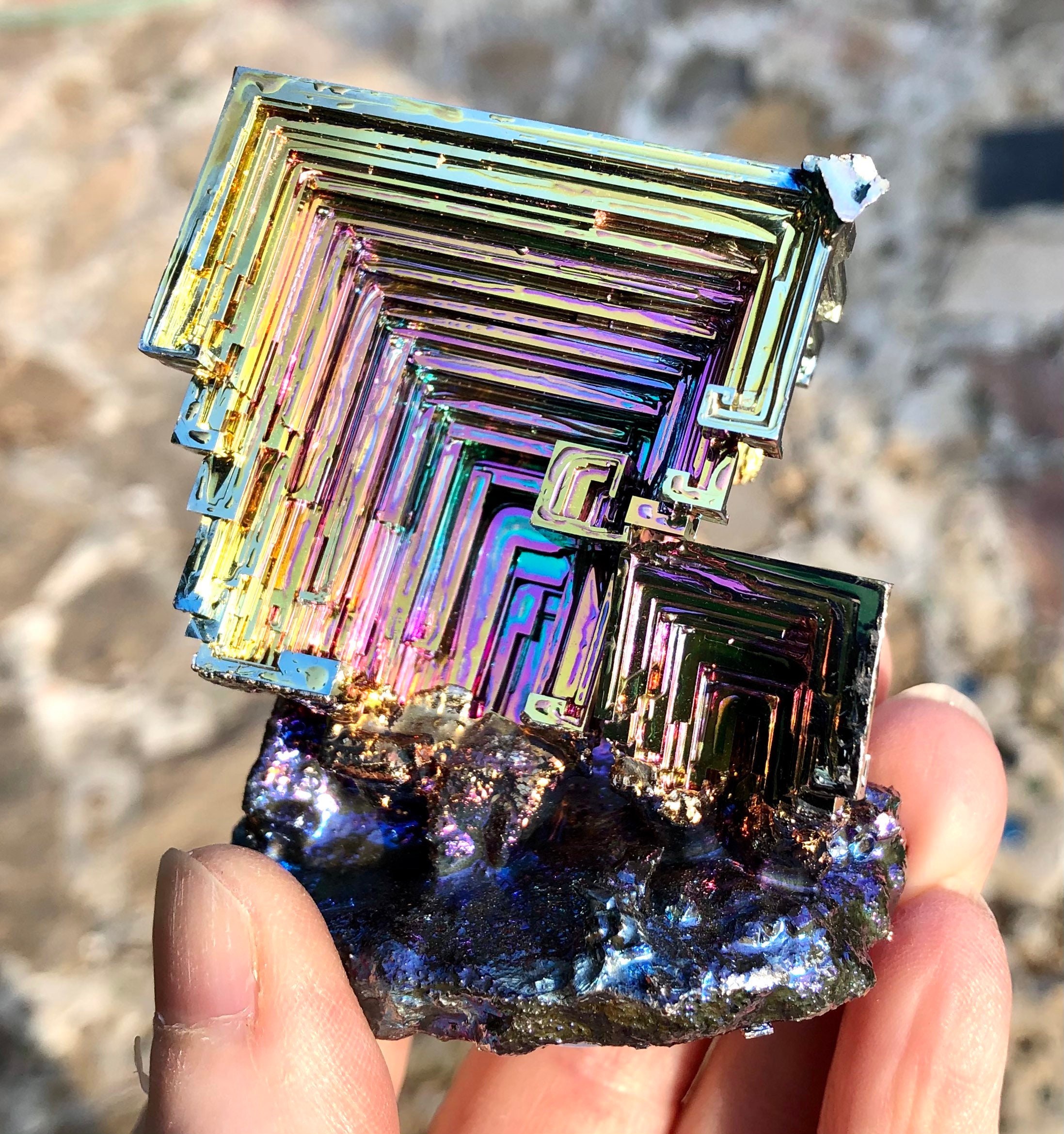 288g Standing Bismuth Crystal Cluster Mineral Display Specimen