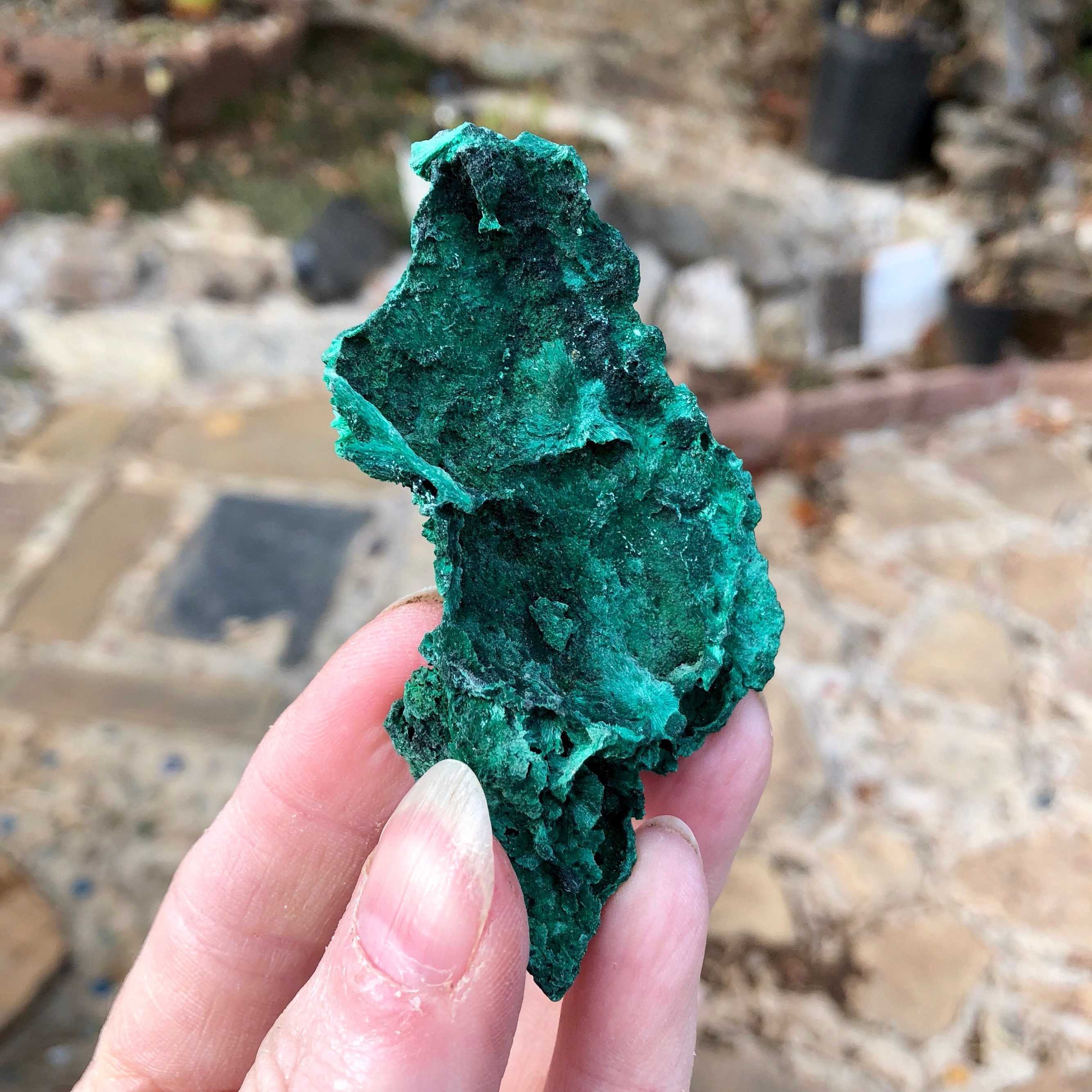Green Fibrous Malachite Crystal Specimen