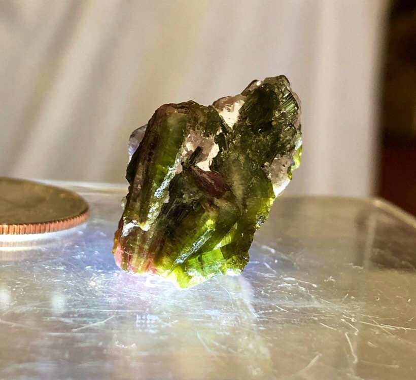Watermelon Tourmaline Crystal Cluster Specimen
