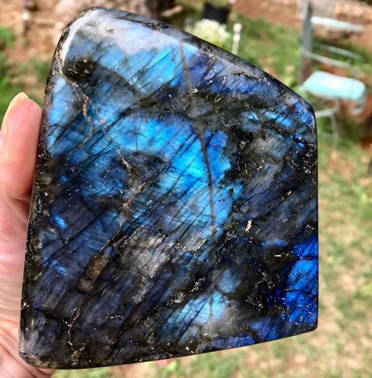 Large Polished Spectralite Labradorite Standing Freeform Display Specimen