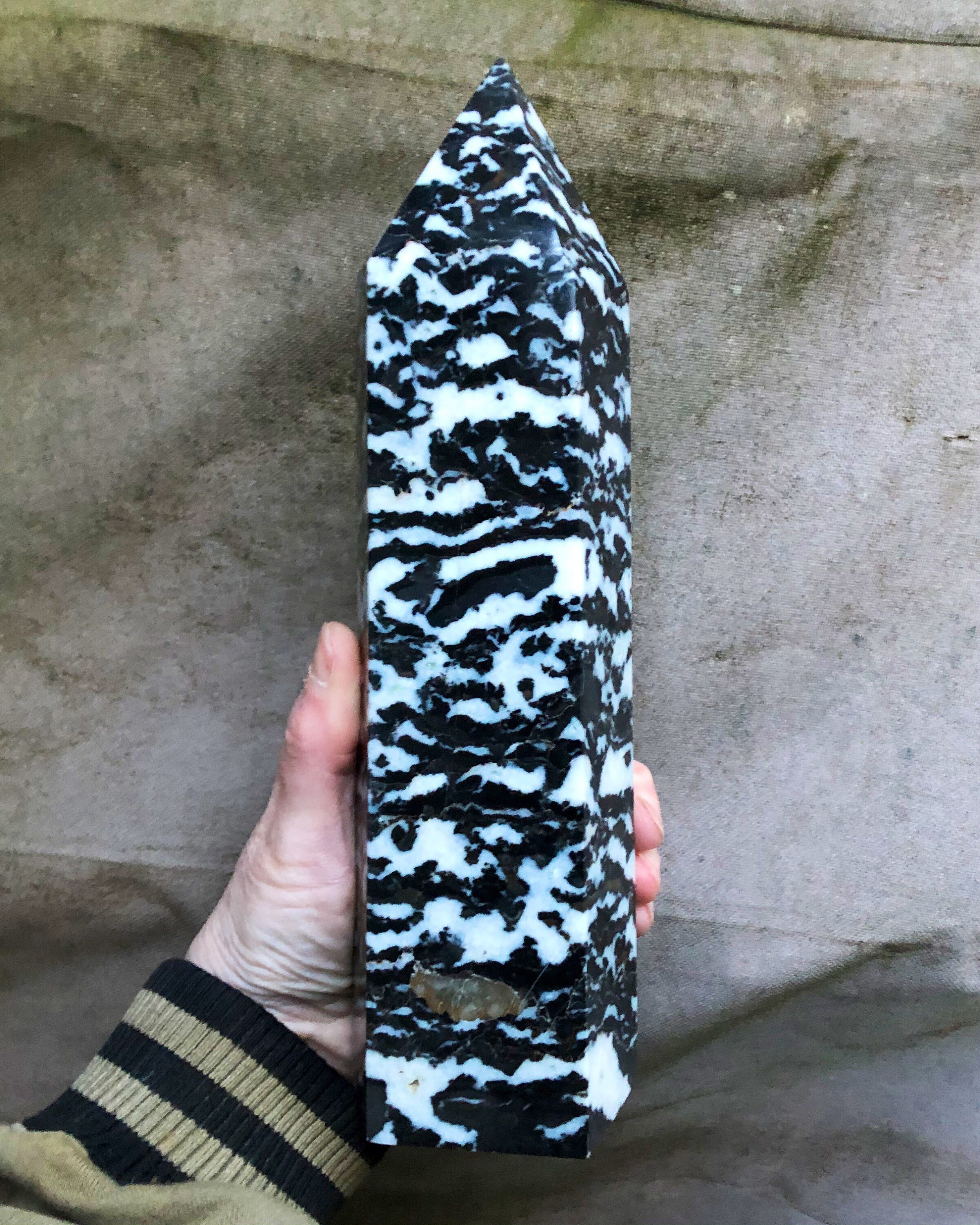 5 lbs Large Zebra Stone Obelisk Pillar Tower Point Wand Column Mineral ...