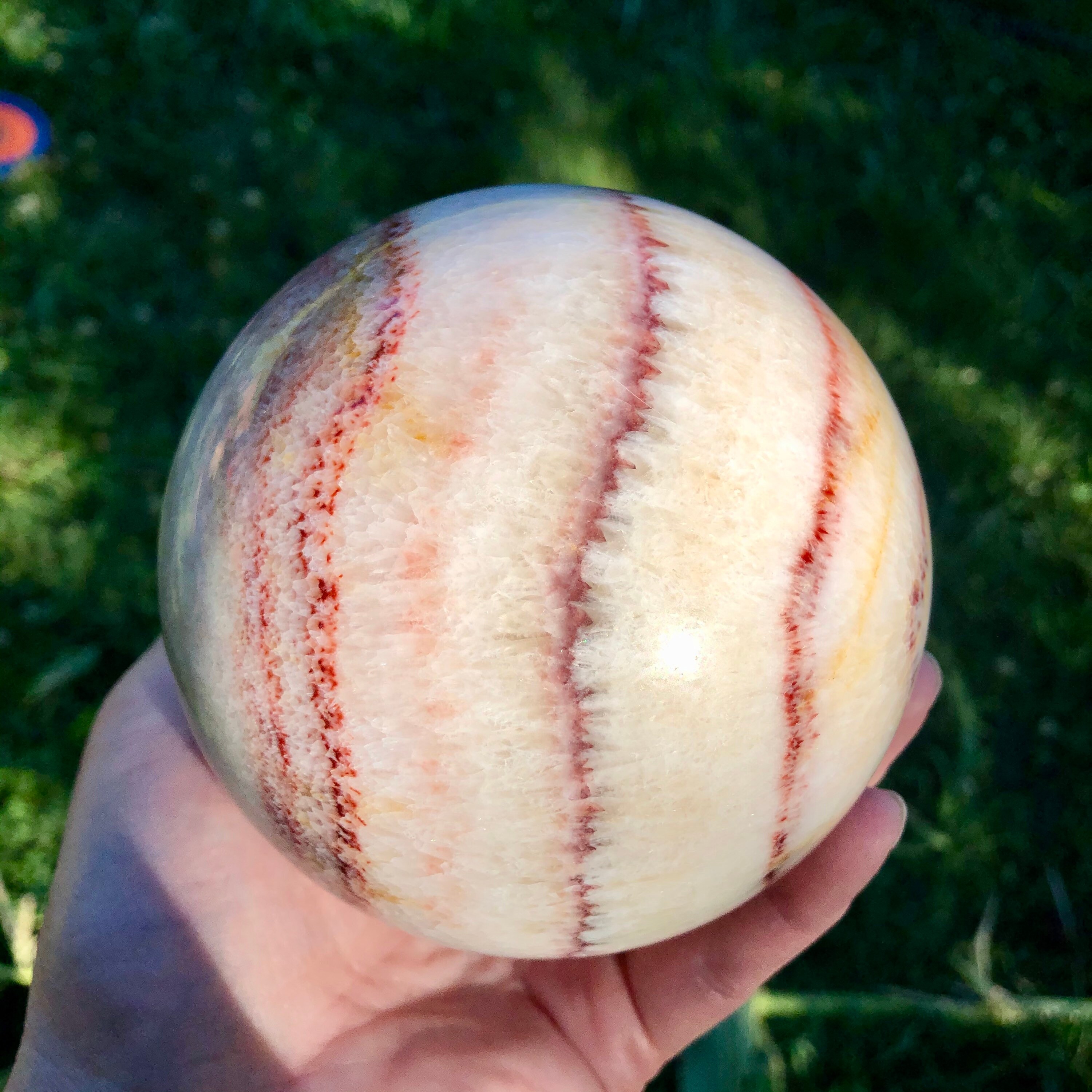 102mm Large Dali Rainbow Jasper aka Porkstone Crystal Sphere Orb Ball