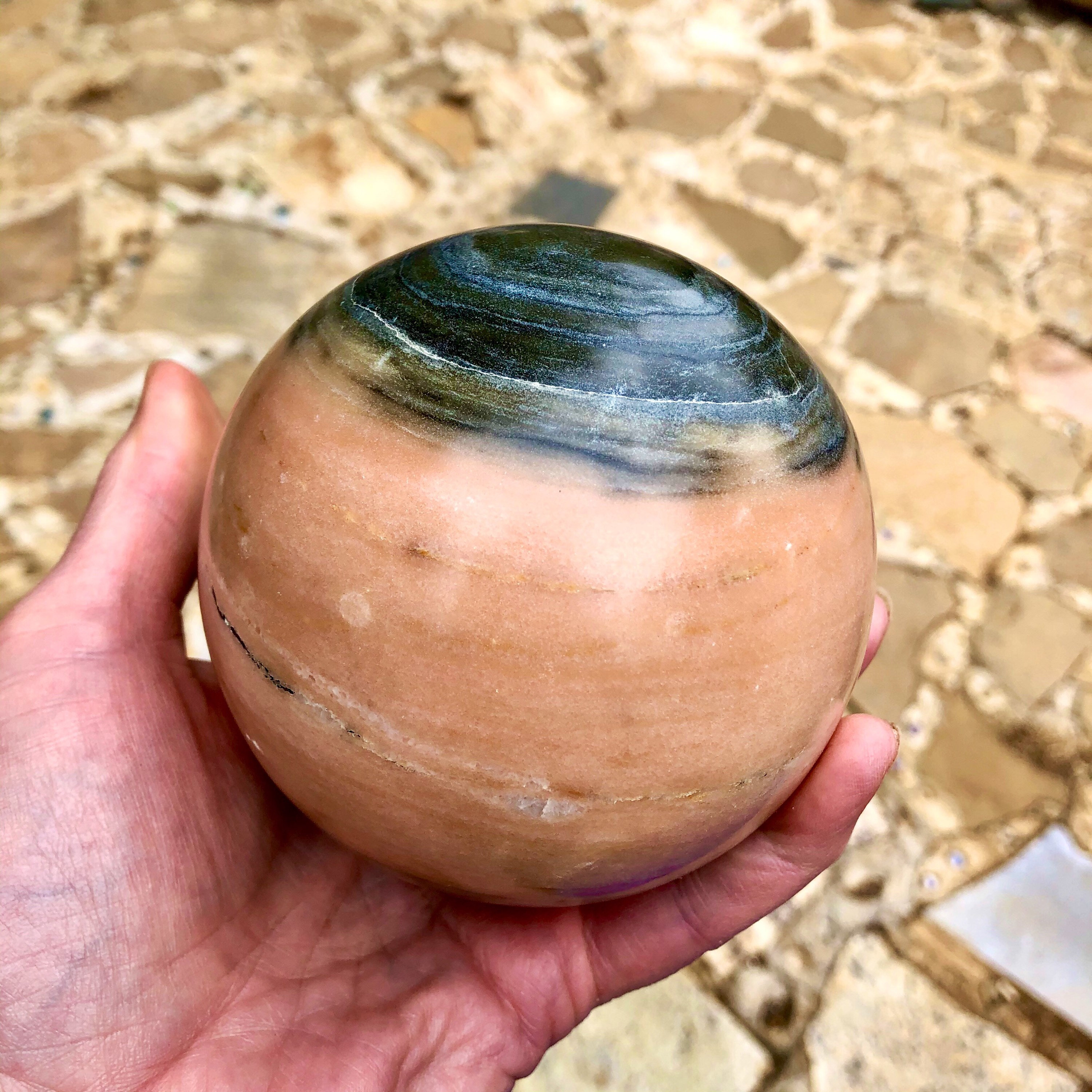 92mm Large Sunstone Quartz Sphere Orb Ball Mineral Display Specimen