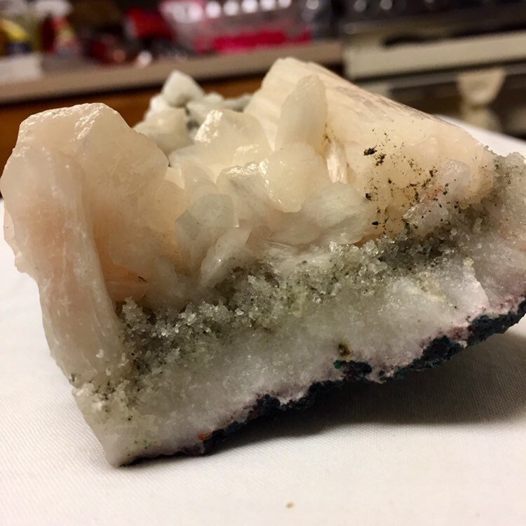 Large Stilbite with Apophyllite crystal cluster all natural
