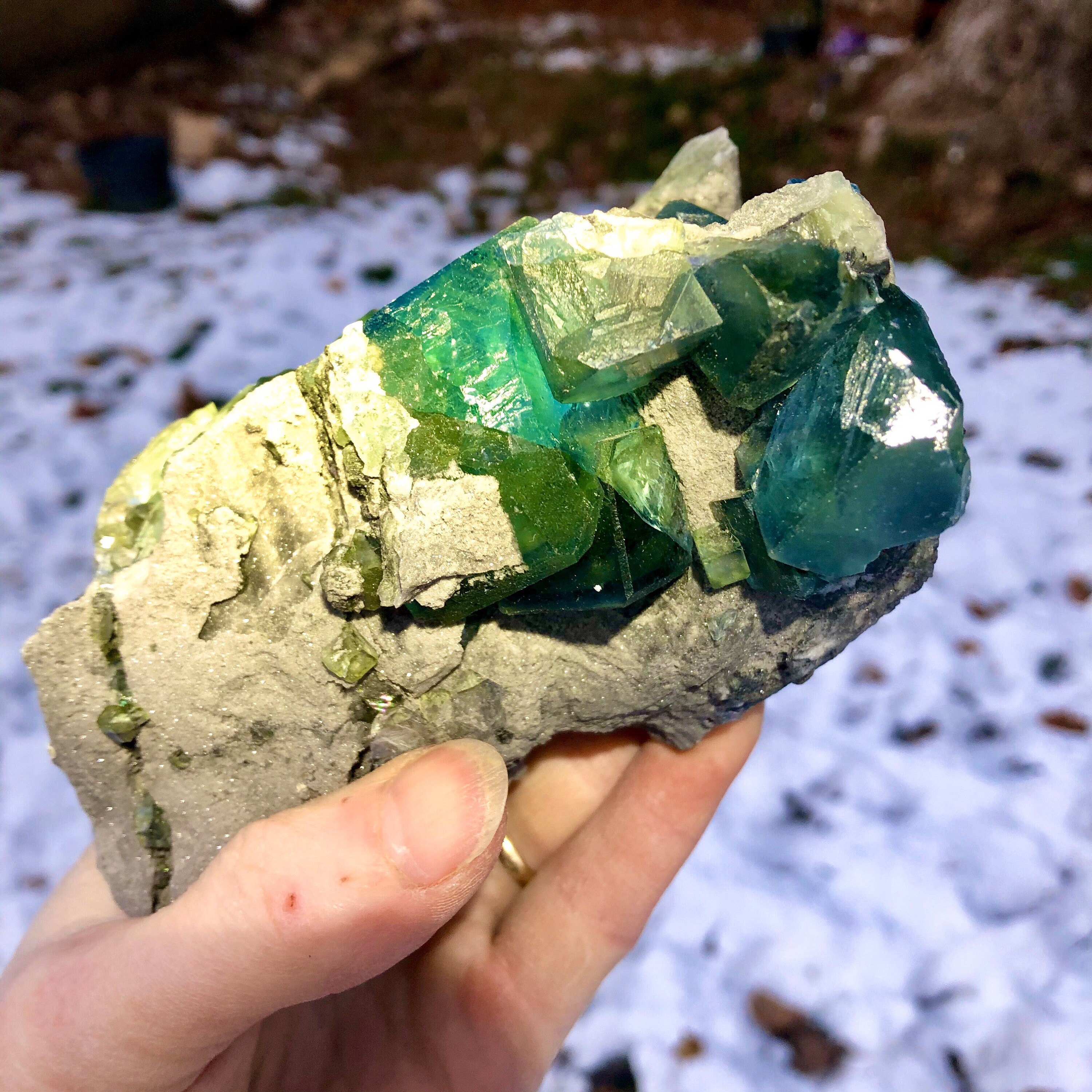 Aqua Blue Large Cube Fluorite Crystal Cluster Specimen