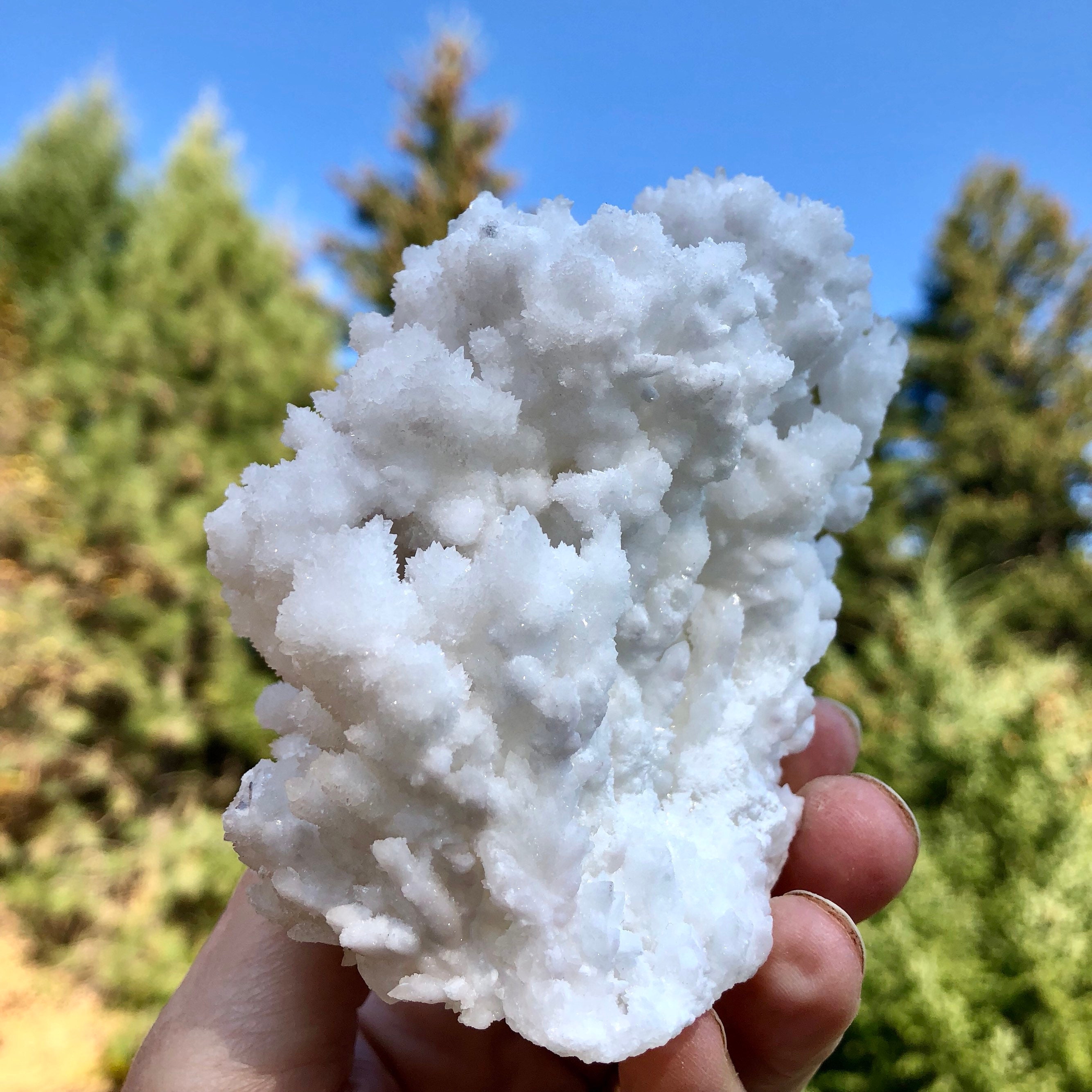 White Cave Crystal Stalactic Chalcedony Specimen