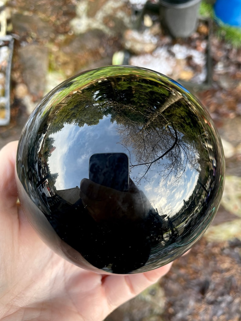 95mm Black Obsidian Sphere Orb Ball Mineral Display Specimen - Etsy