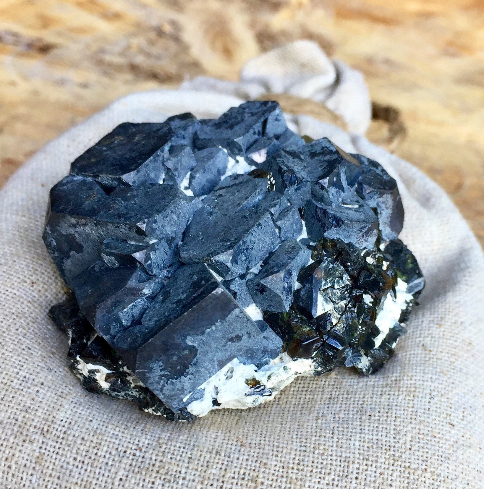 Lead Galena with Gold Hematite crystal cluster
