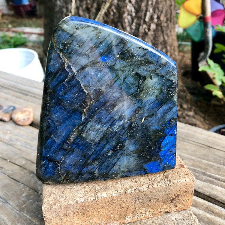 Large Polished Spectralite Labradorite Standing Freeform Display Specimen