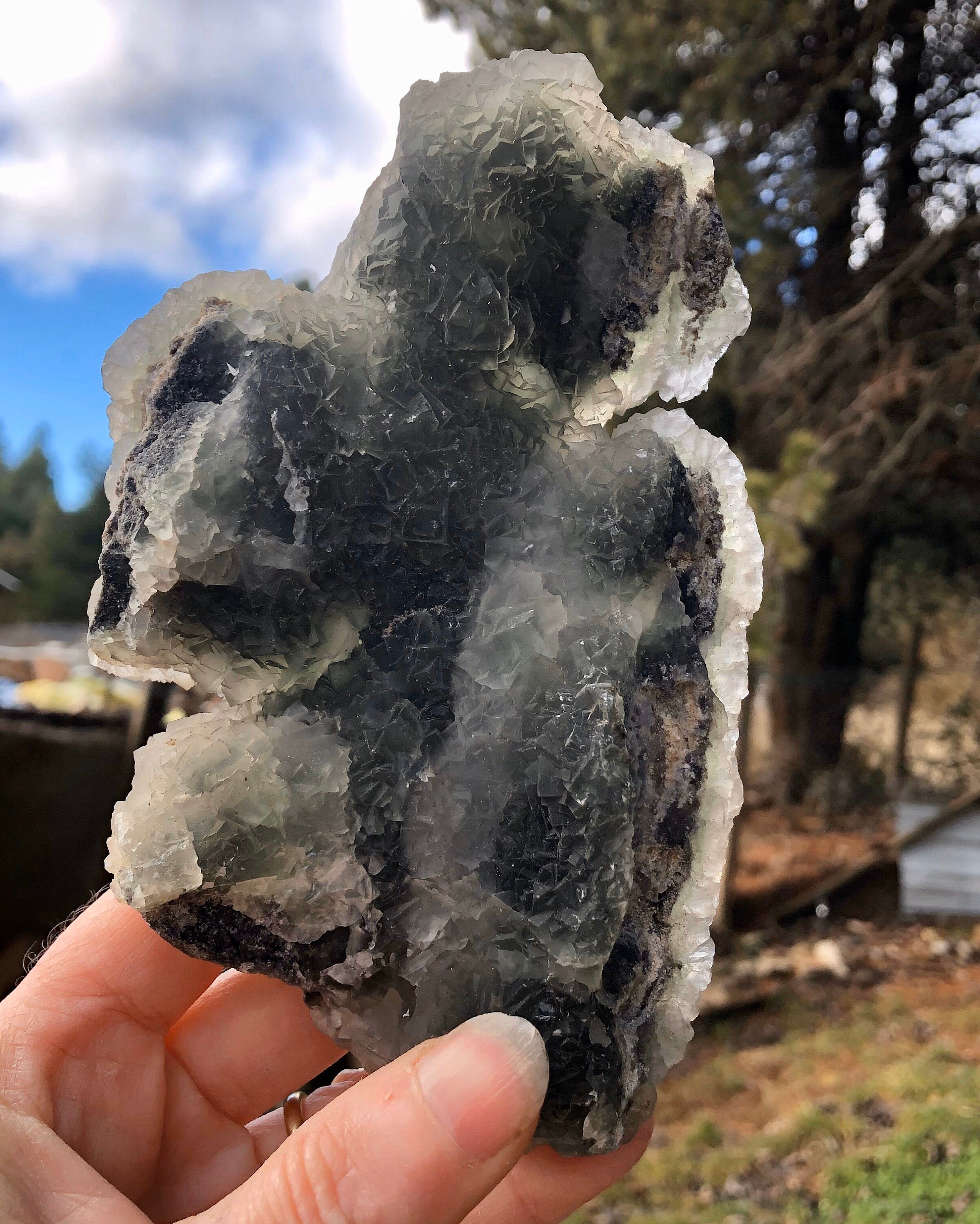 720g Olive Green Translucent Irregular Fluorite Crystal Cluster Mineral ...