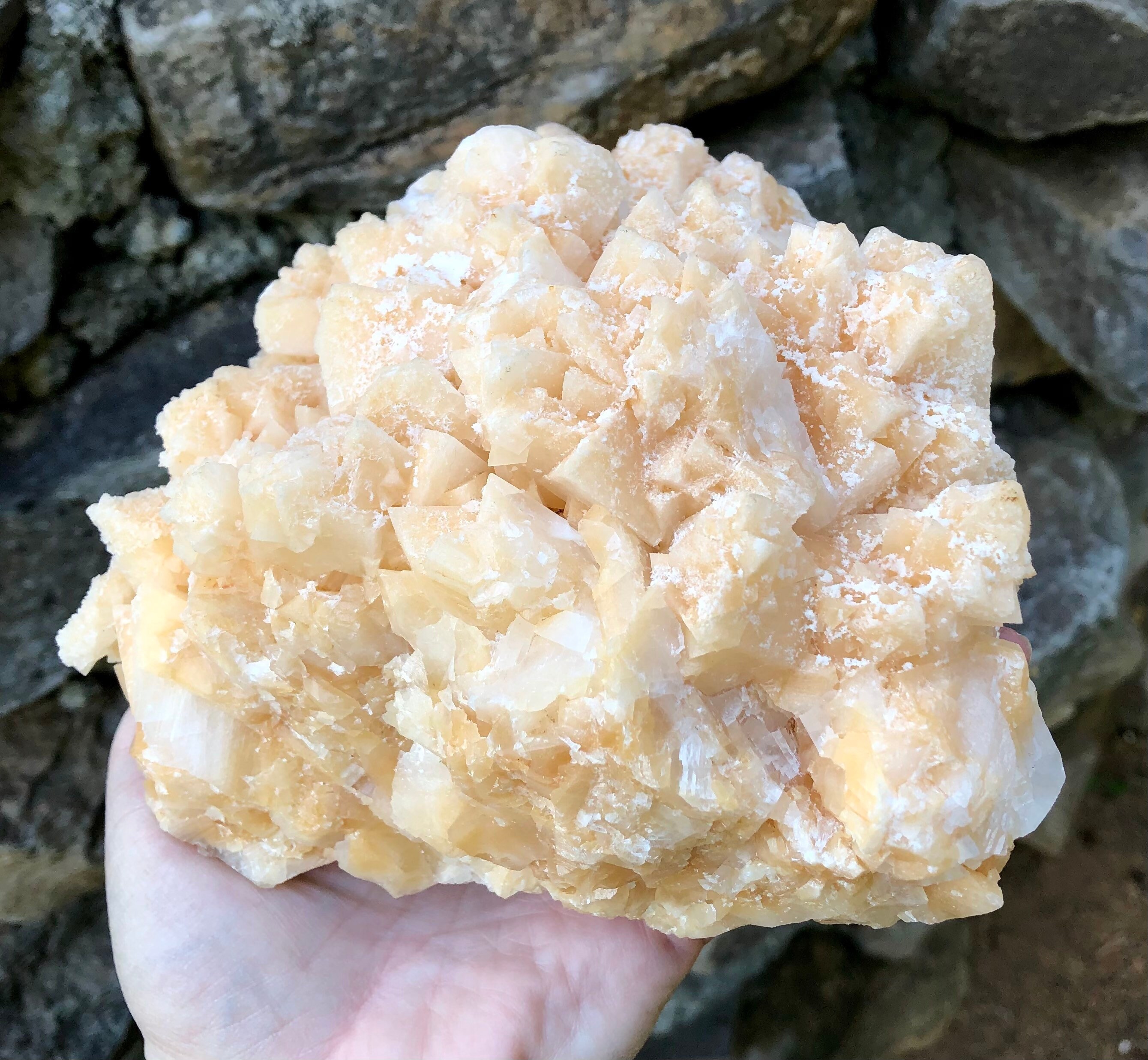 3.37 lb Pink Cubic Calcite Crystal Cluster Mineral Display Specimen