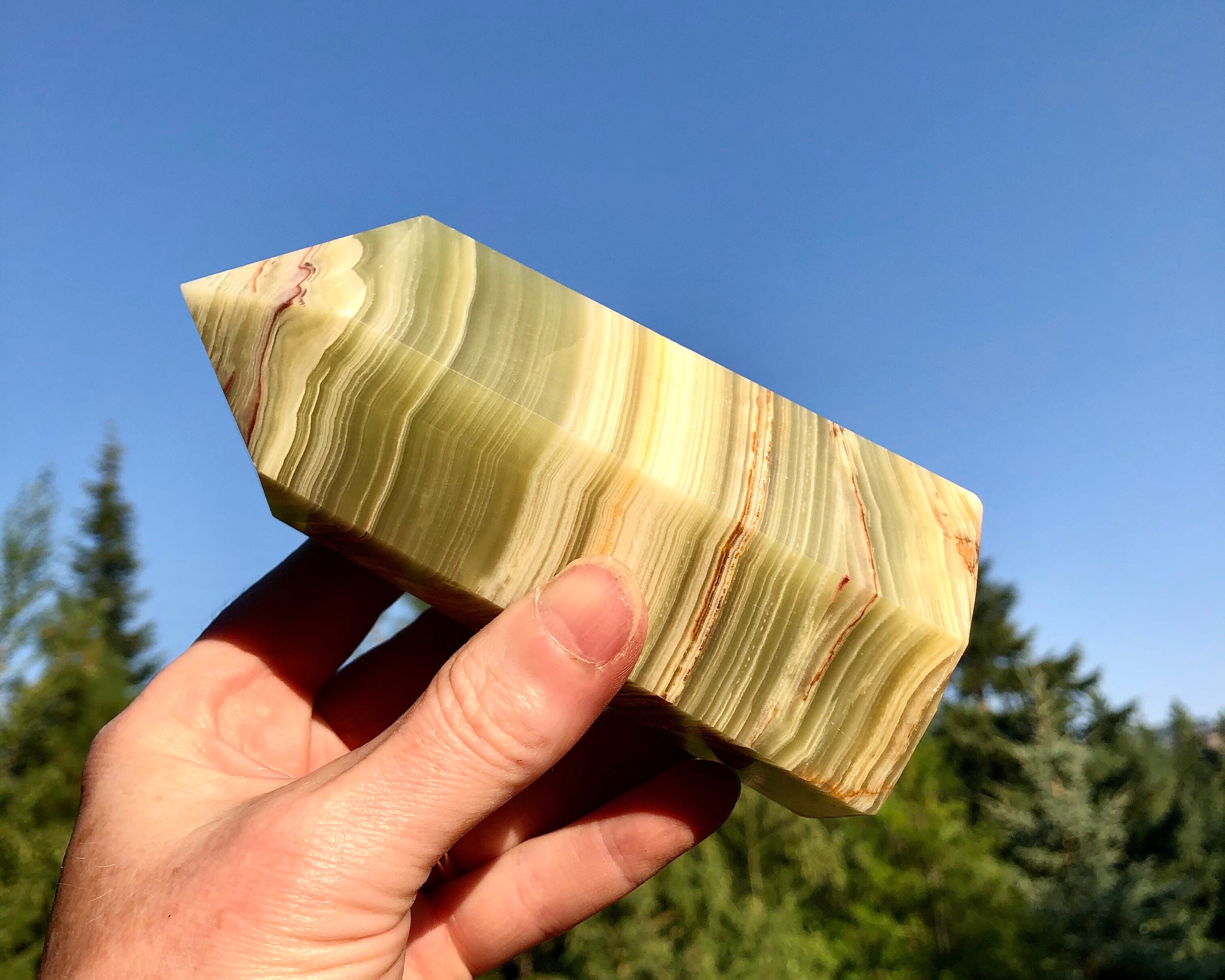 784g Afghanistan Jade Obelisk Pillar Tower Point Wand Column Mineral ...
