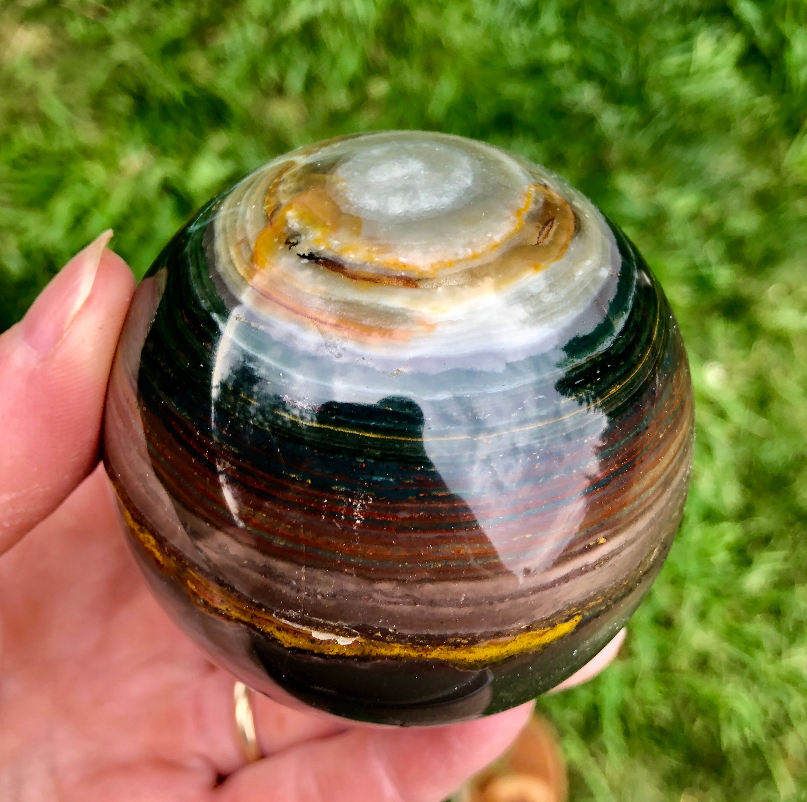 70mm Polychrome Jasper Sphere Orb Ball Mineral Display Specimen